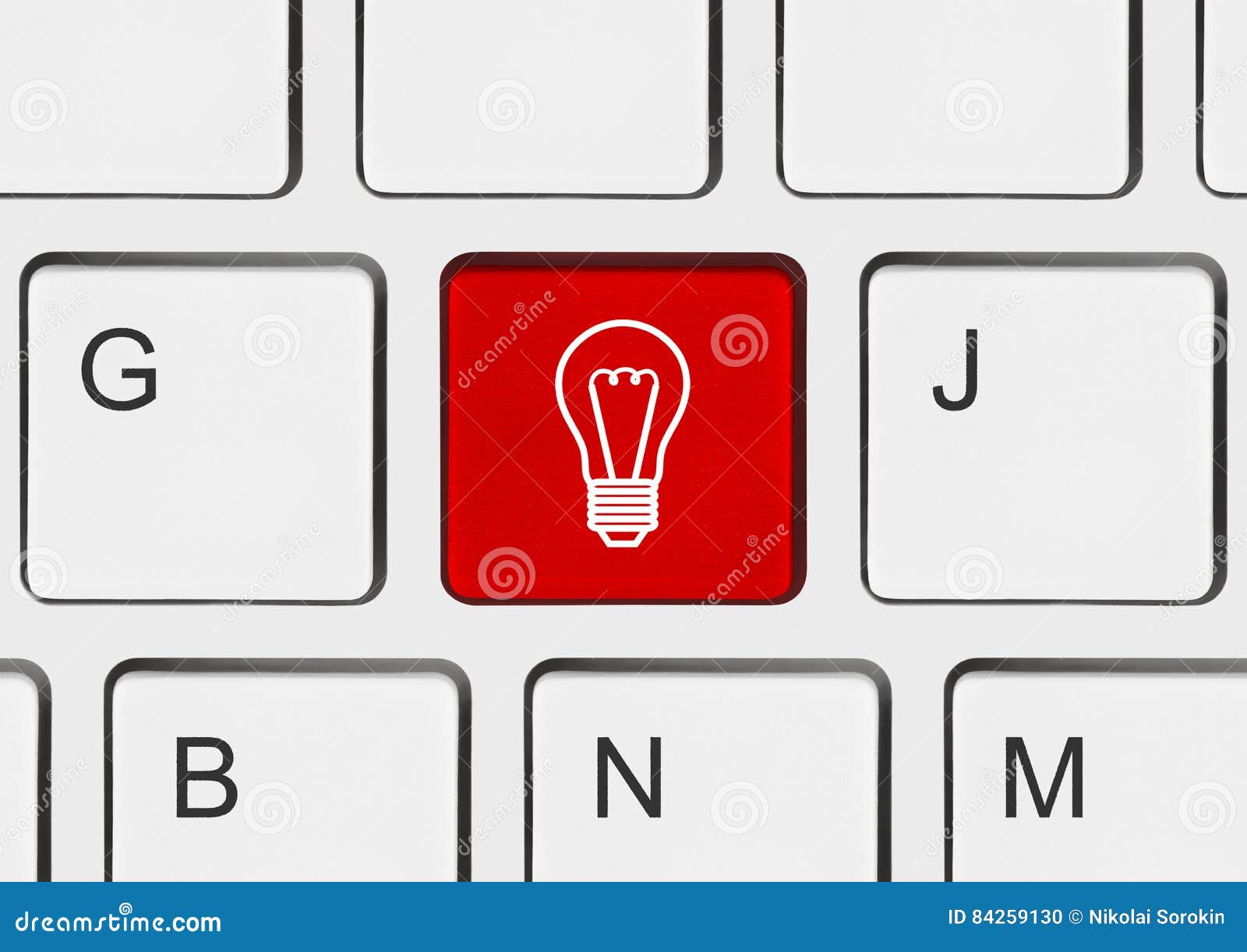 Computer Keyboard with Lamp Key Stock Photo - Image of imagination ...