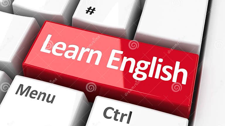 Computer Keyboard Learn English Stock Illustration - Illustration of ...