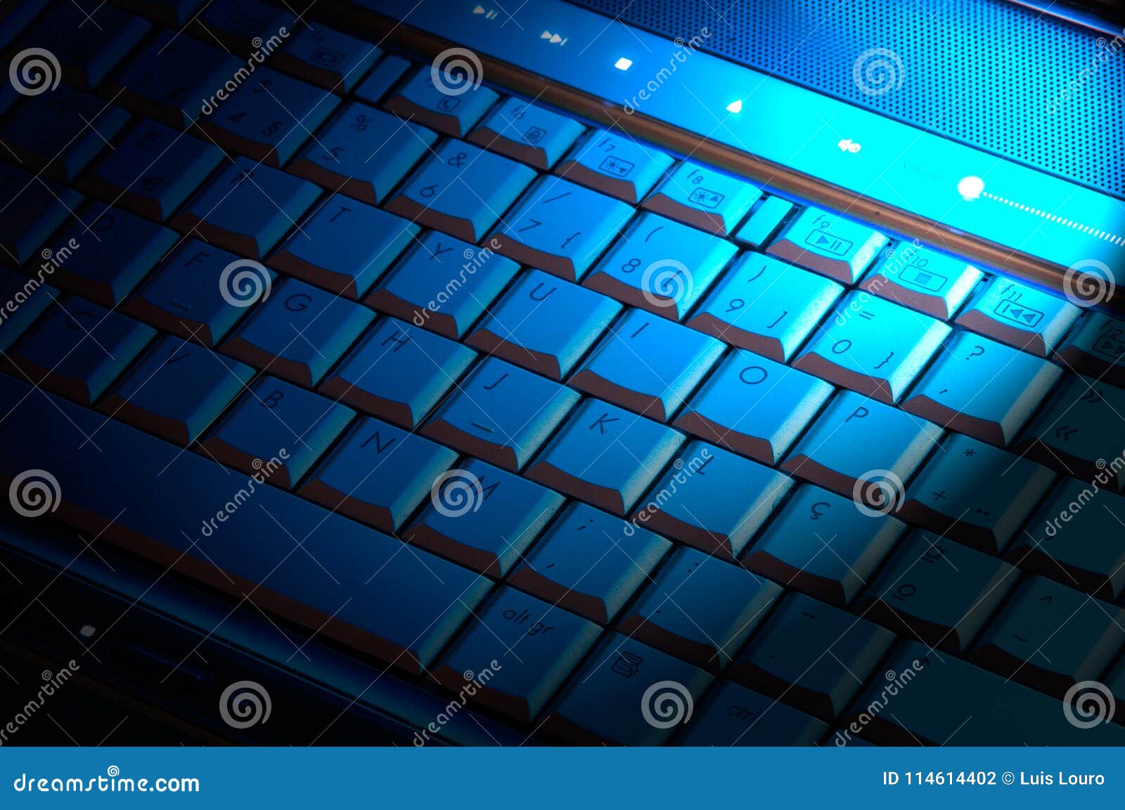 Computer Keyboard with Light Stock Photo - Image of office ...