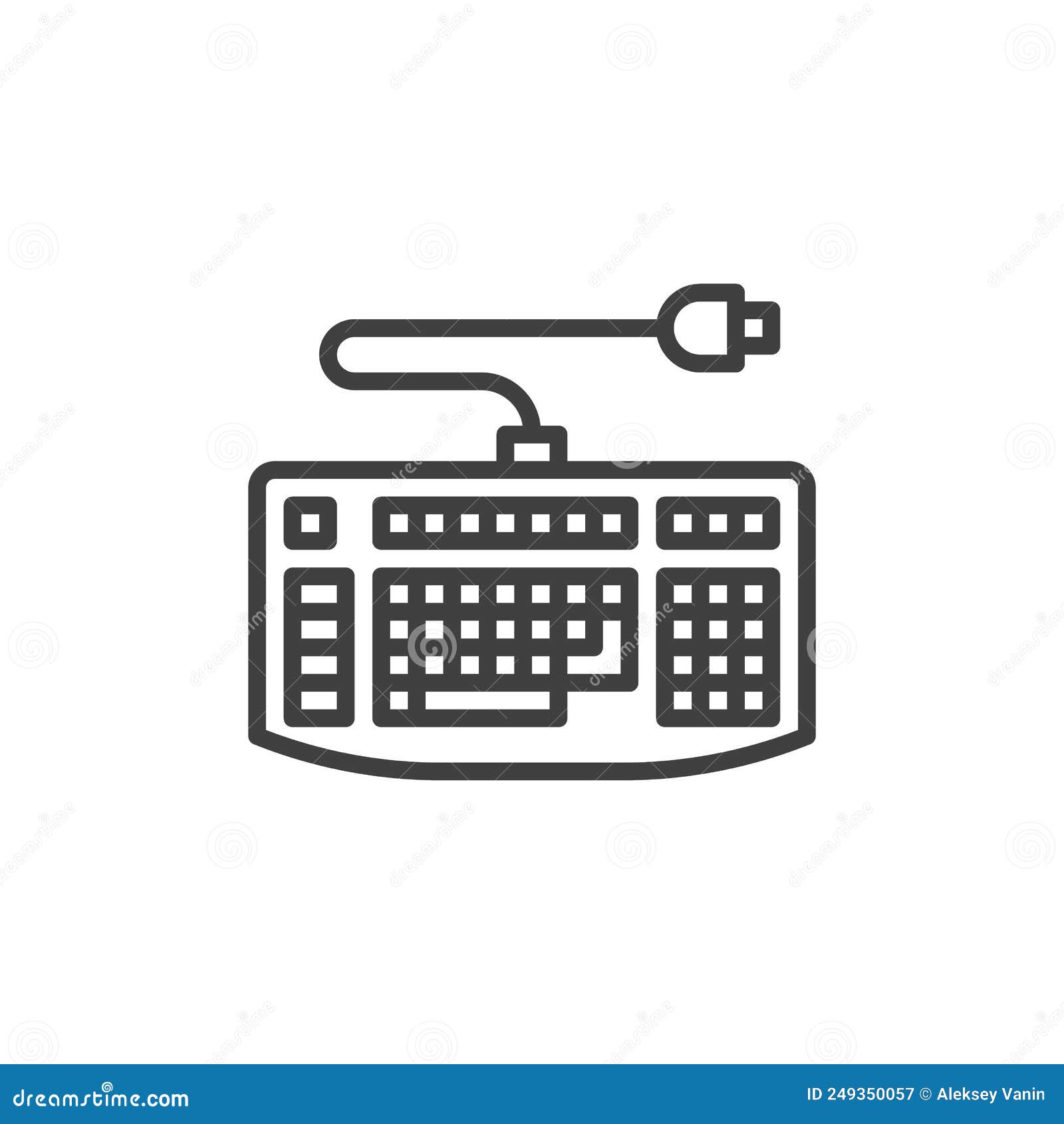Computer Keyboard Line Icon Stock Vector - Illustration of pixel ...