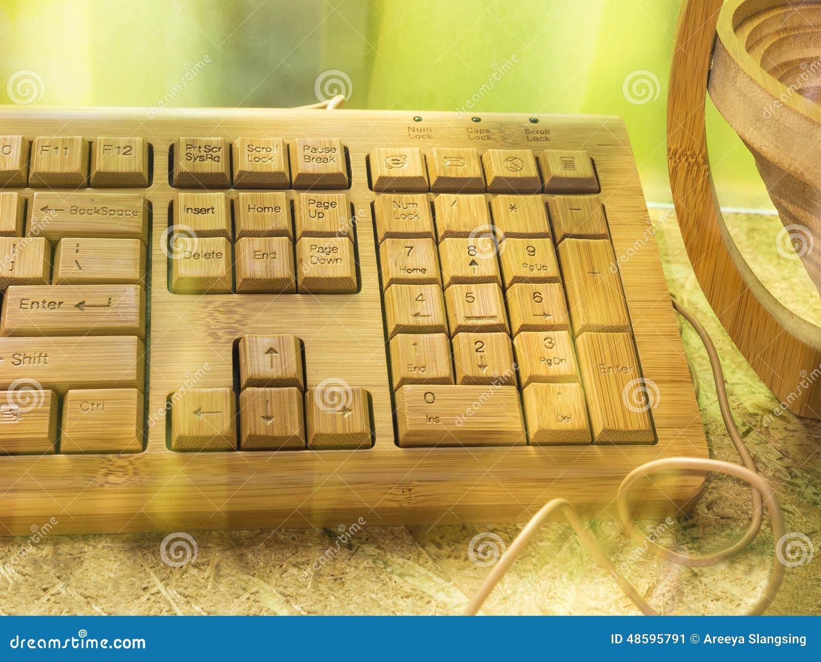 Computer Keyboard Made of Bamboo Stock Image - Image of cereal ...