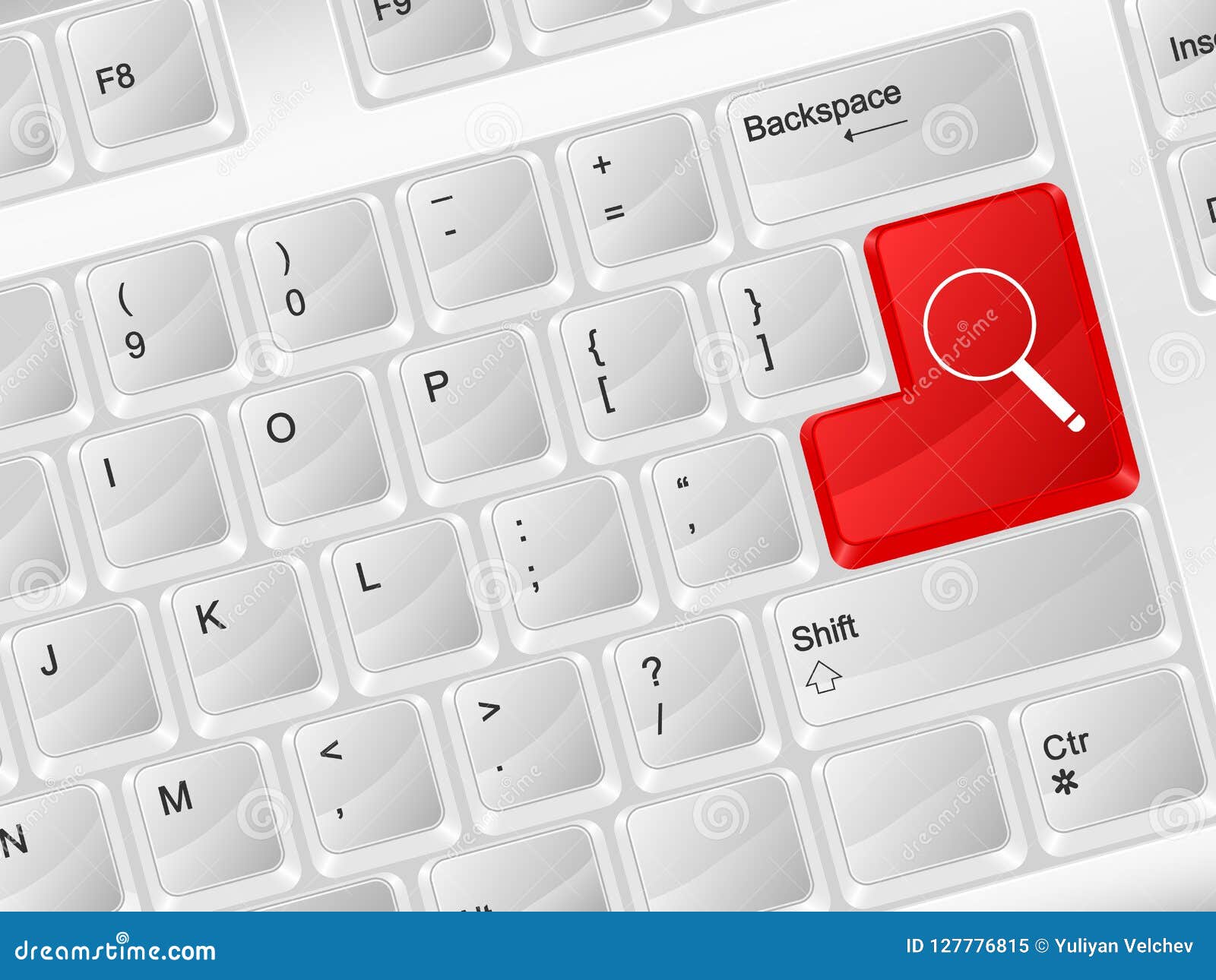 Computer Keyboard Magnifier Symbol Stock Vector - Illustration of close ...