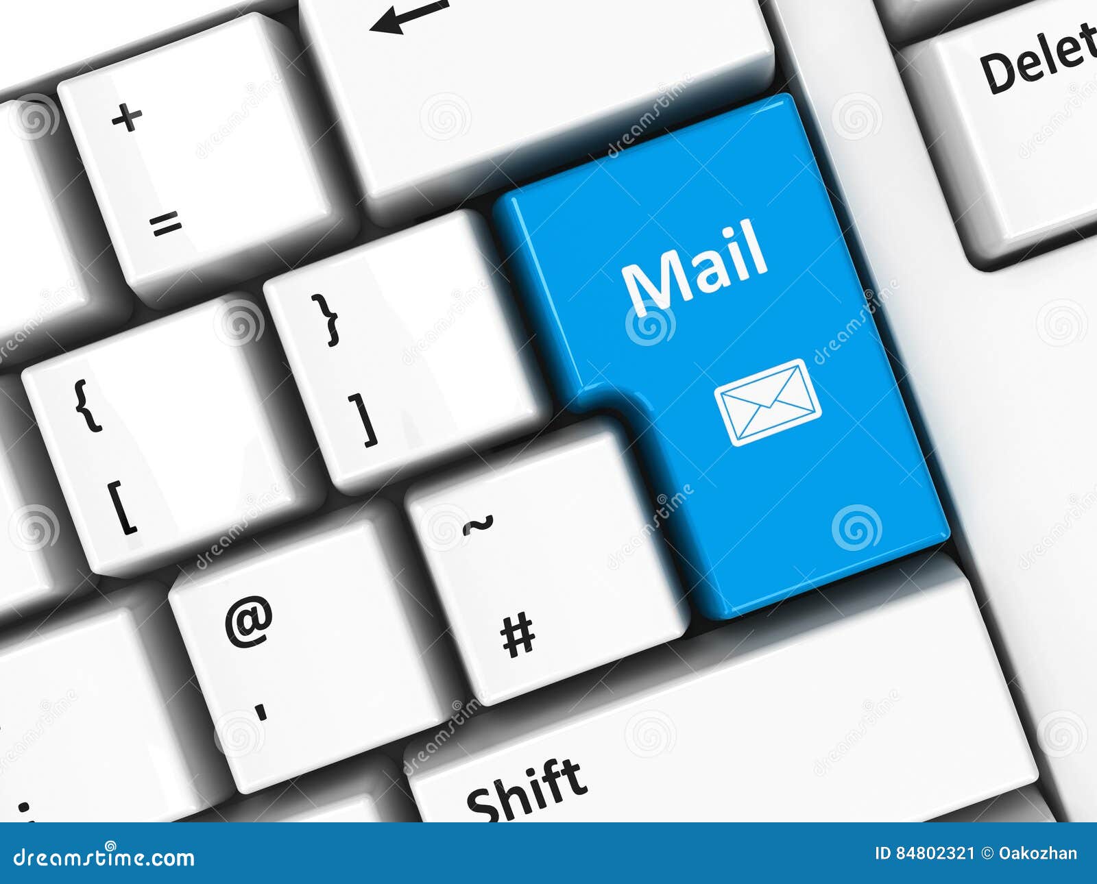 Computer keyboard mail stock illustration. Illustration of ...