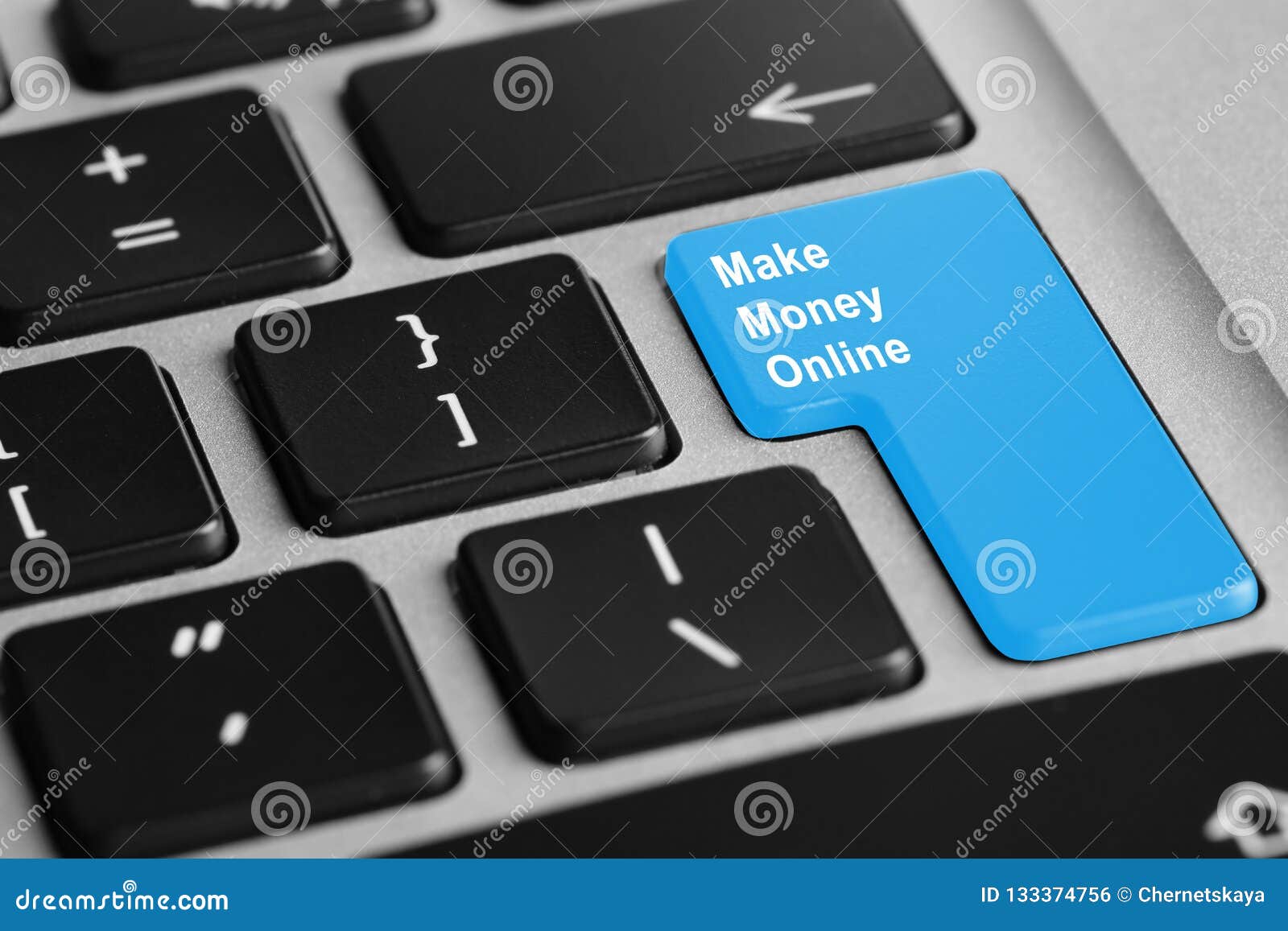 Computer Keyboard with MAKE MONEY ONLINE Button Stock Photo - Image of ...
