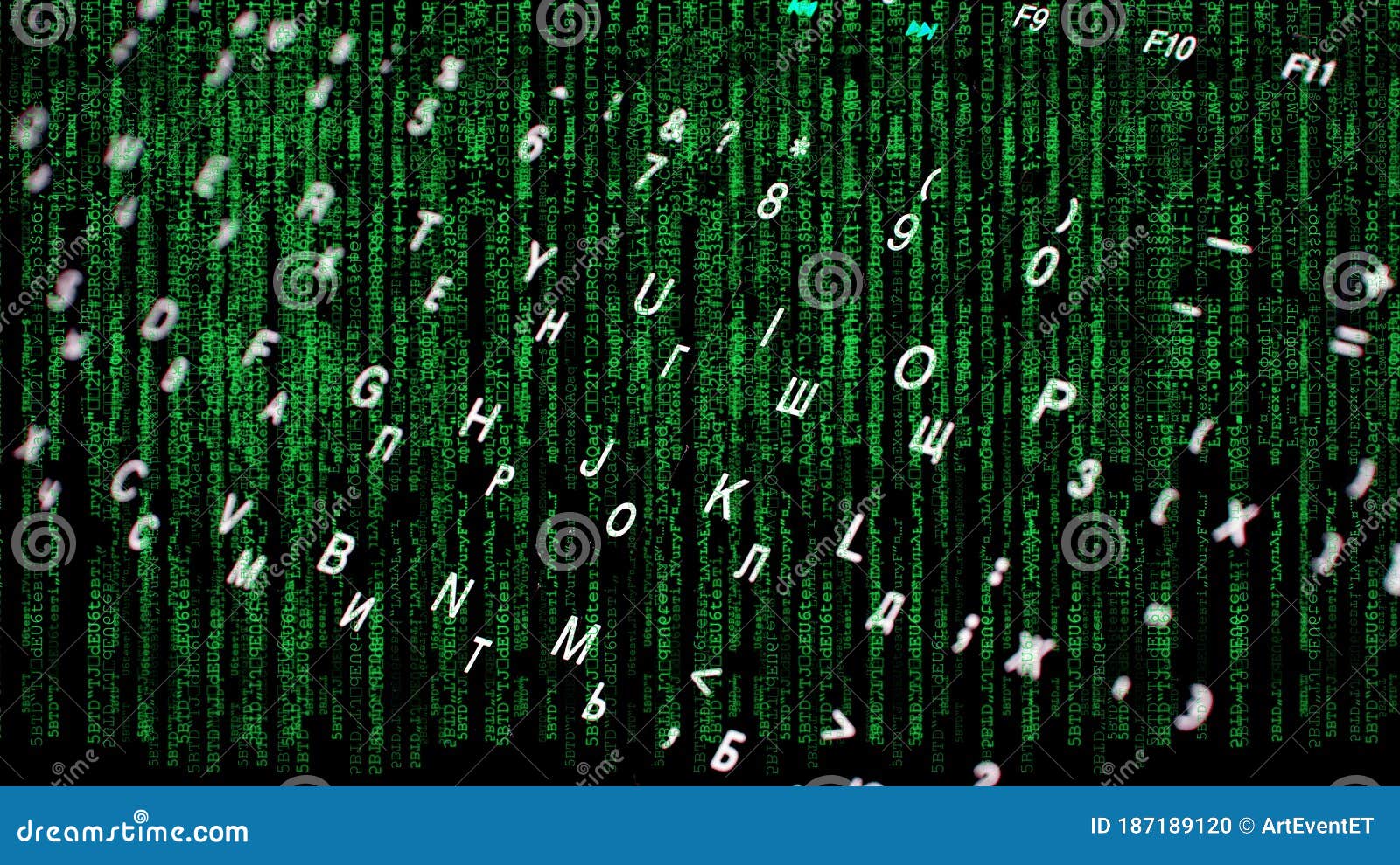 Computer Keyboard and Matrix Stock Photo - Image of network ...