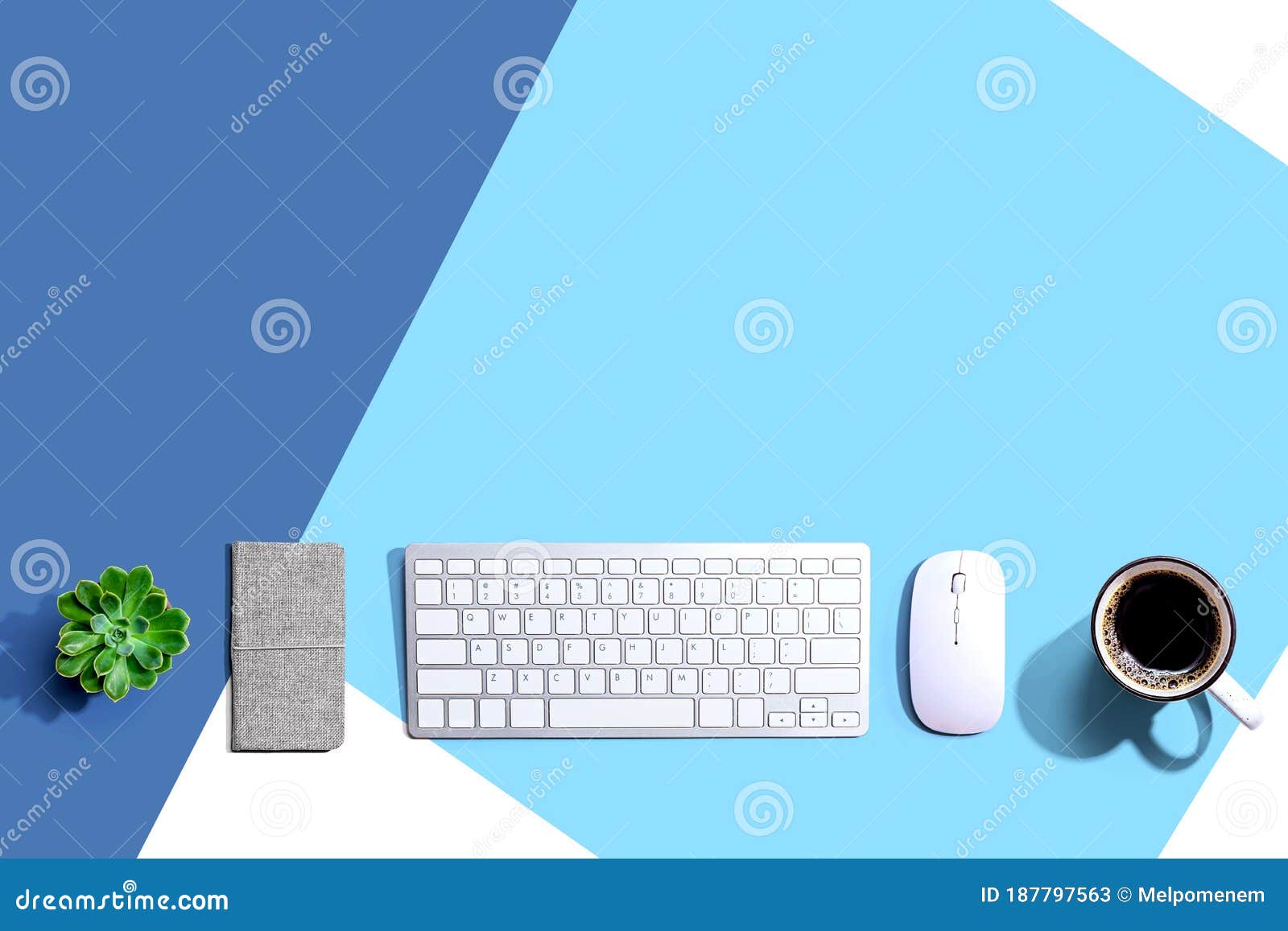 Computer Keyboard and Mouse from Above Stock Image - Image of copy ...