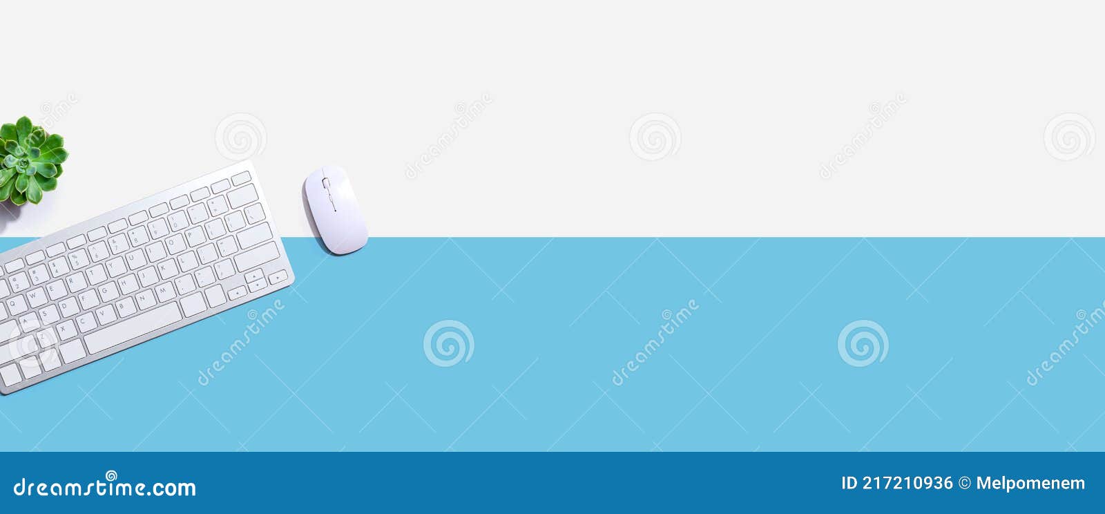 Computer Keyboard and Mouse from Above Stock Photo - Image of distance ...
