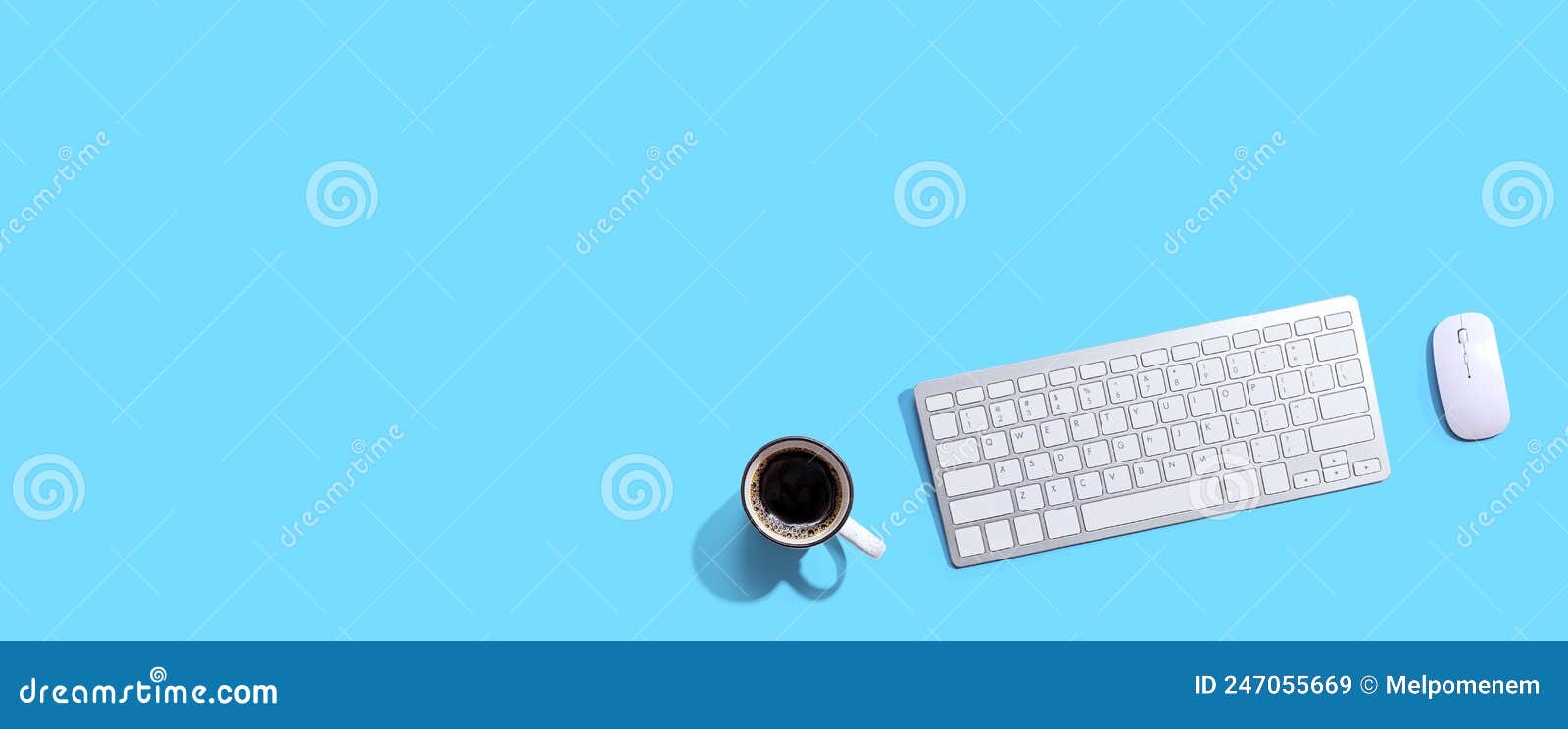 Computer Keyboard and Mouse from Above Stock Image - Image of marketing ...