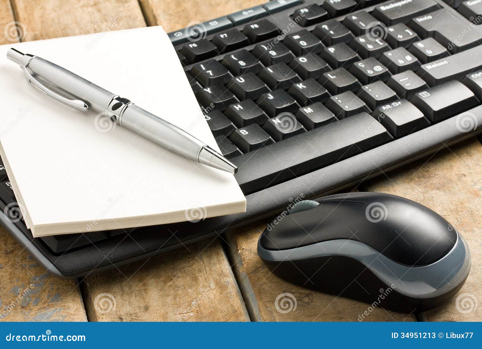 Computer Keyboard Mouse Ballpoint Memobook Stock Photos - Free ...