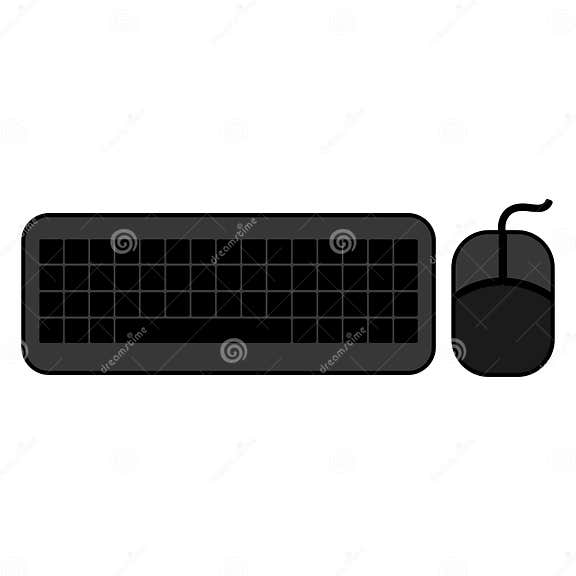 Computer Keyboard and Mouse Stock Illustration - Illustration of ...