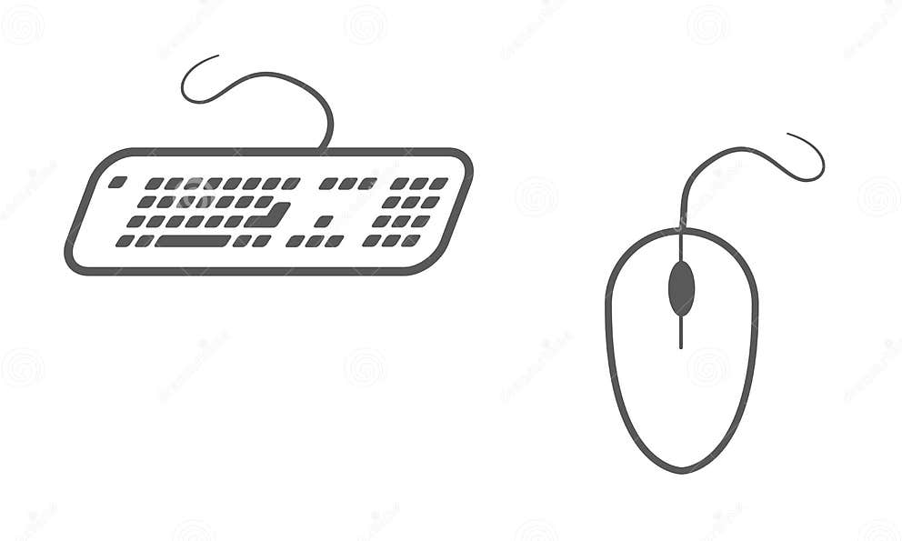 Computer Keyboard and Mouse Icon Stock Vector - Illustration of symbol ...