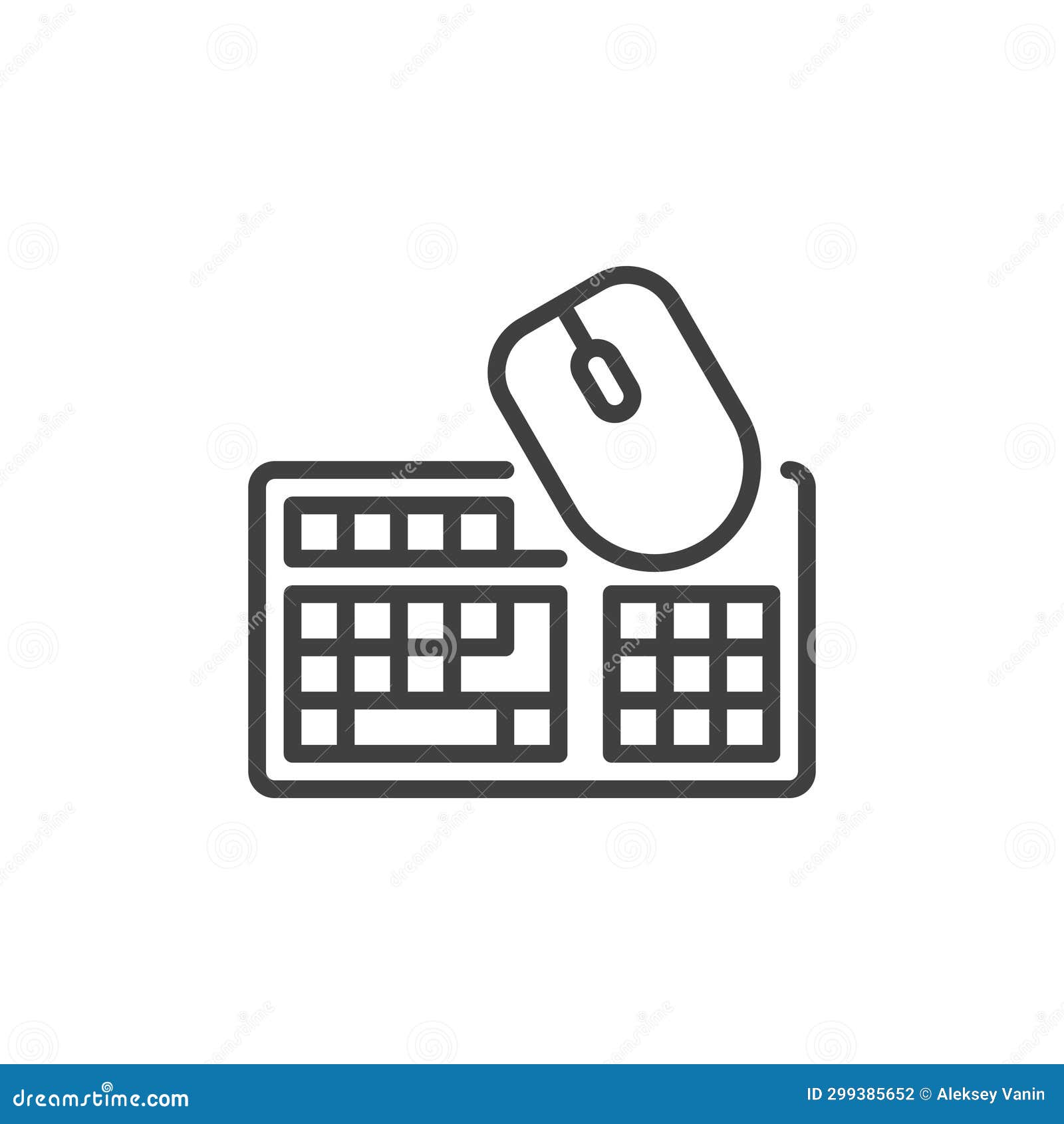 Computer Keyboard and Mouse Line Icon Stock Vector - Illustration of ...