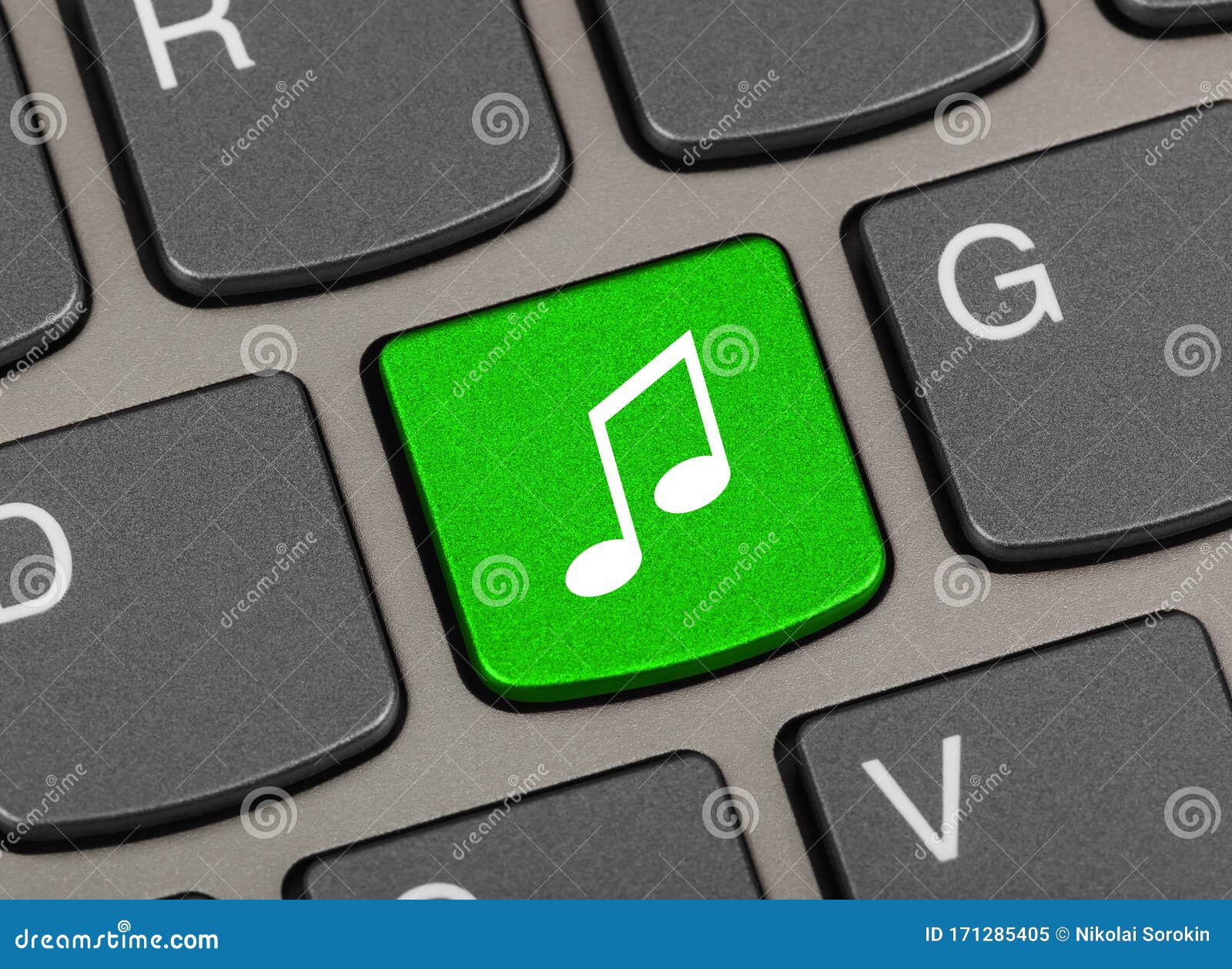 Computer Keyboard with Music Key Stock Image - Image of cursor, disk ...
