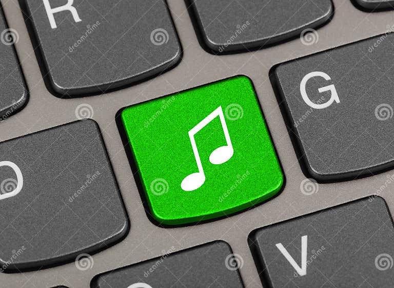 Computer Keyboard with Music Key Stock Image - Image of cursor, disk ...