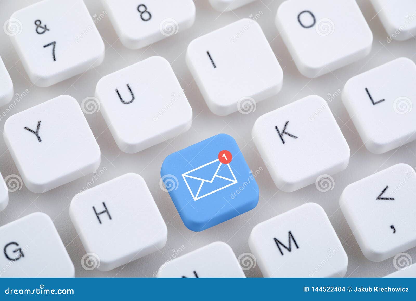 Computer Keyboard with New Email Button. Stock Photo - Image of ...