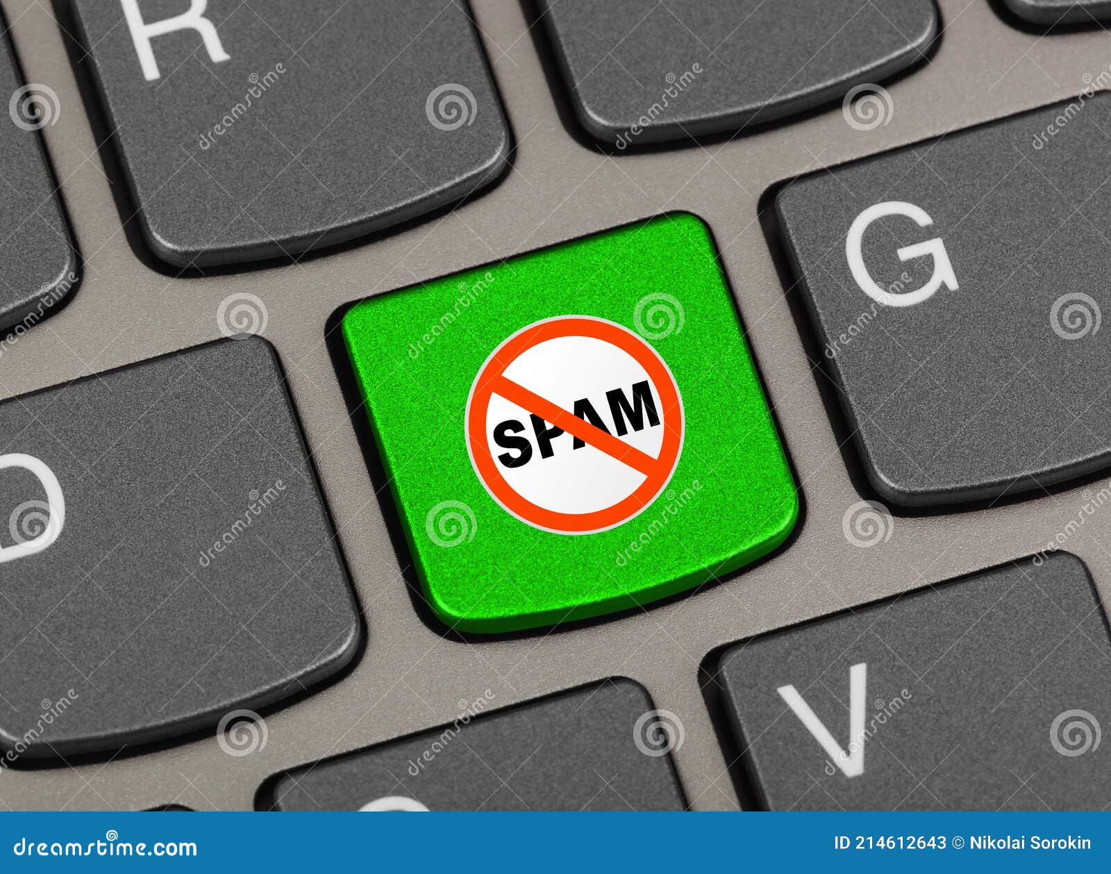 Computer Keyboard with No SPAM Key Stock Image - Image of ecommerce ...