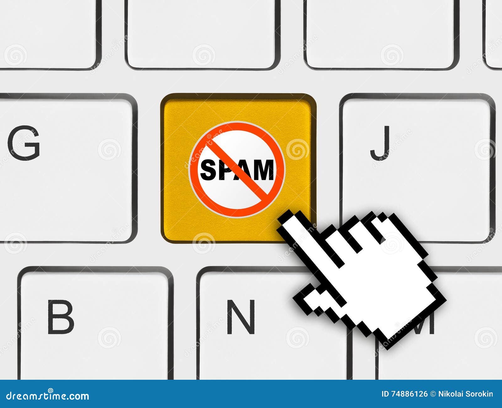 Computer Keyboard with No SPAM Key Stock Illustration - Illustration of ...