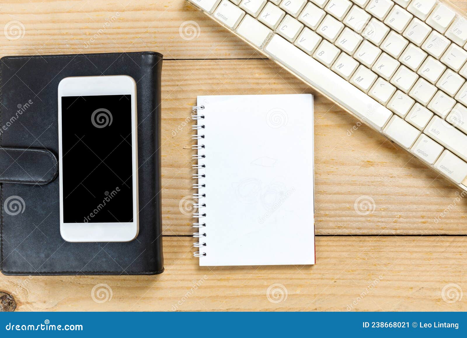 Computer Keyboard and Note Book with a Mobile Phone Stock Image - Image ...