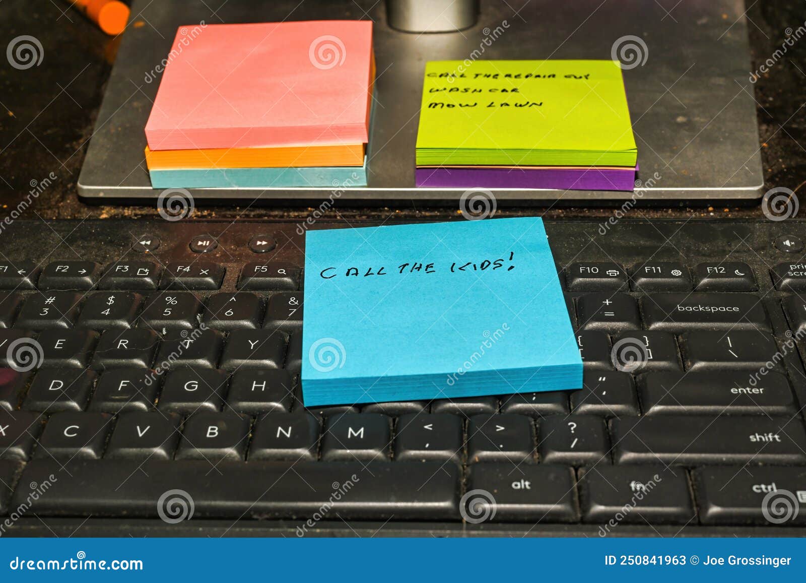 Sticky Notes on a Computer Keyboard Stock Image - Image of concept ...
