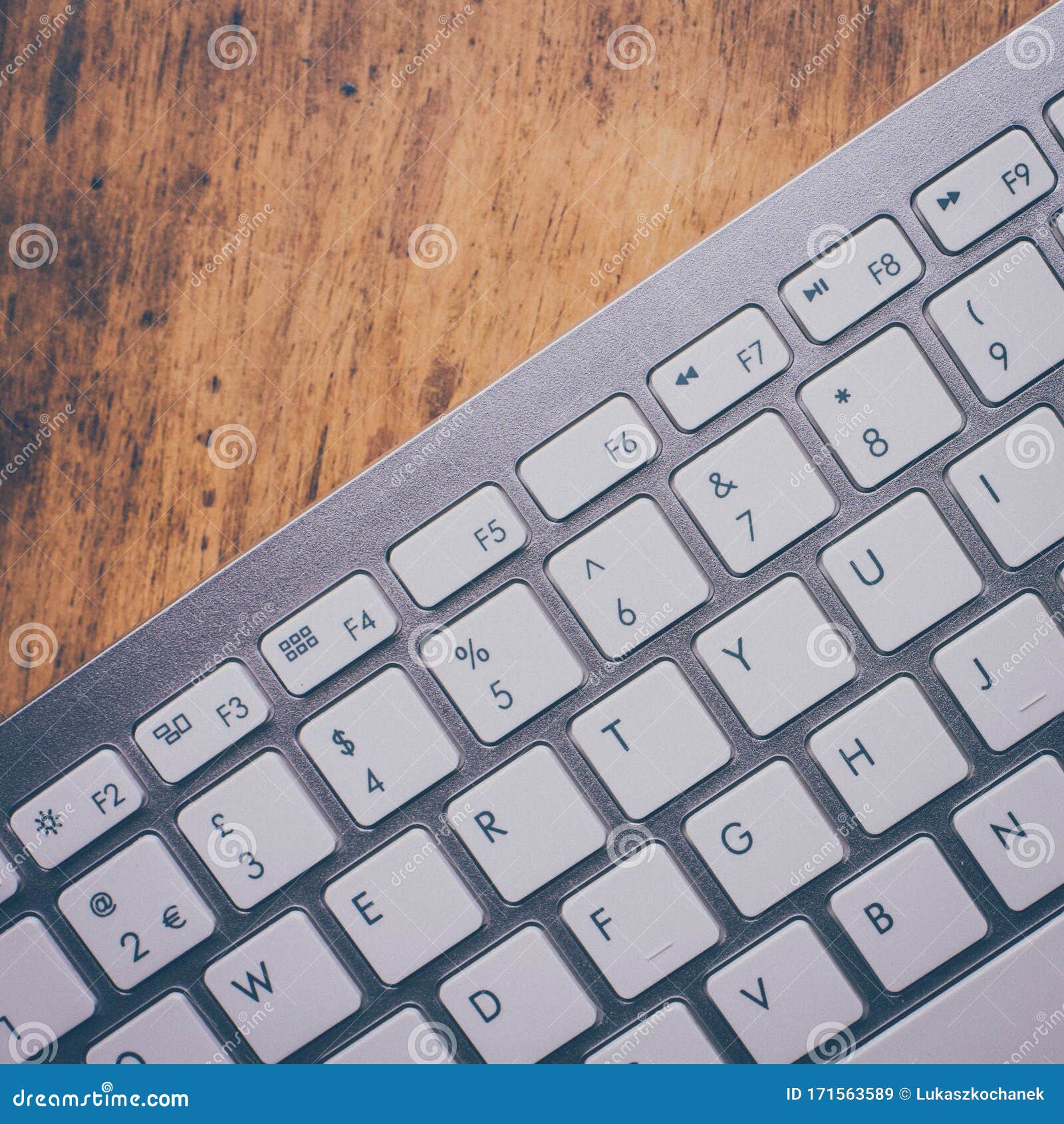 Computer Keyboard on Old Vintage Desk. Retro Effect Image Stock Image ...