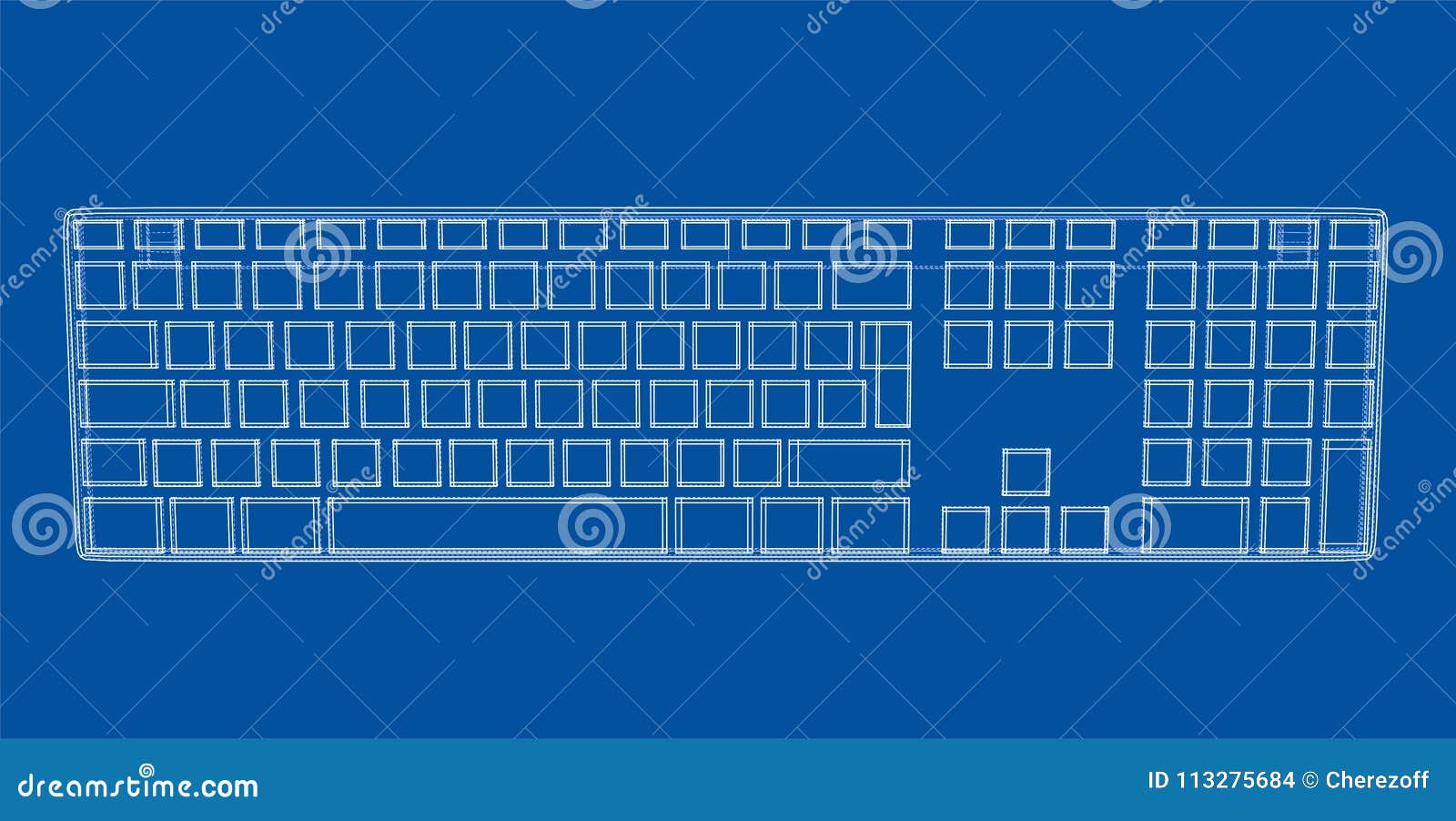 Computer keyboard outline stock vector. Illustration of board - 113275684
