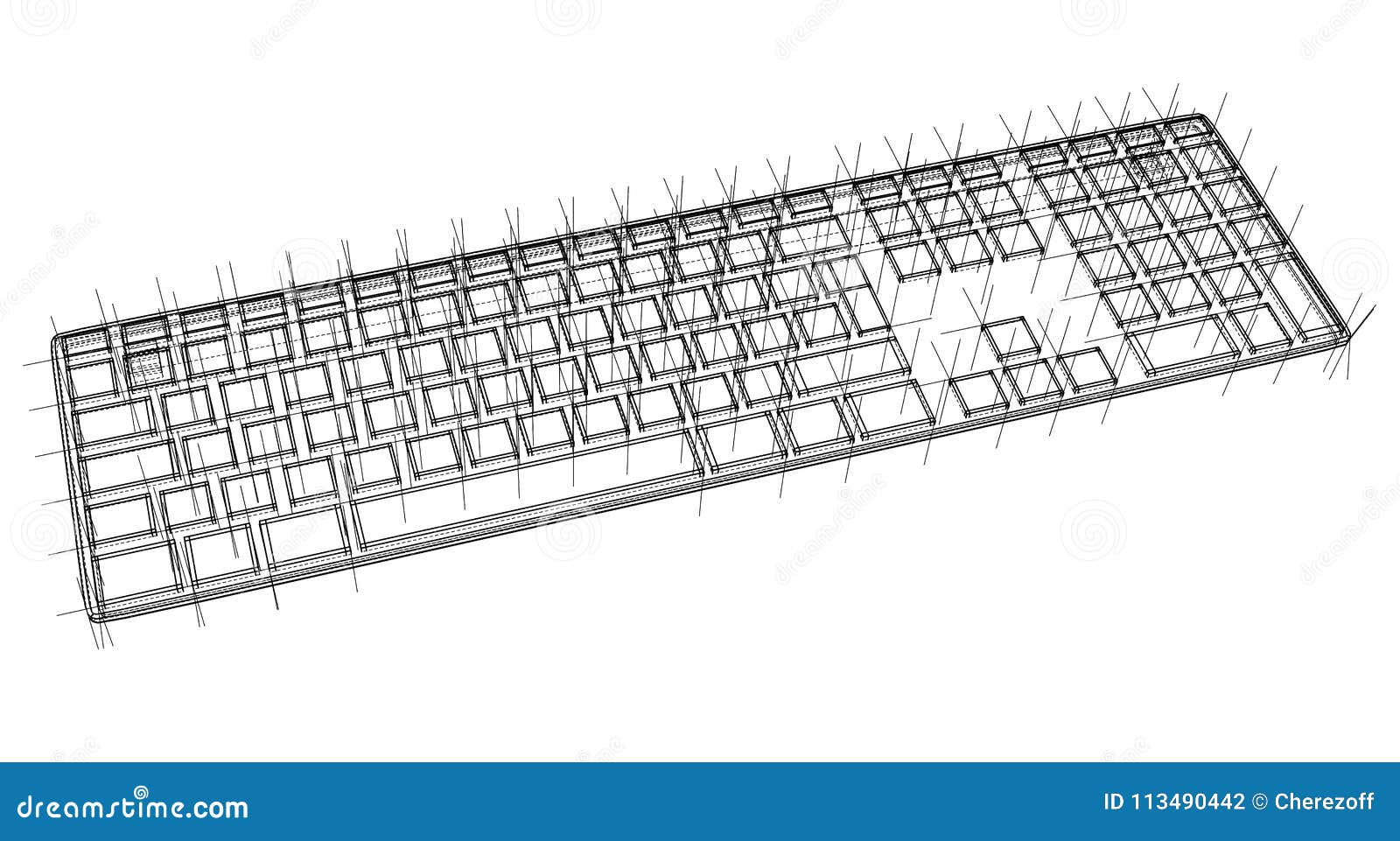 Computer keyboard outline stock vector. Illustration of equipment ...