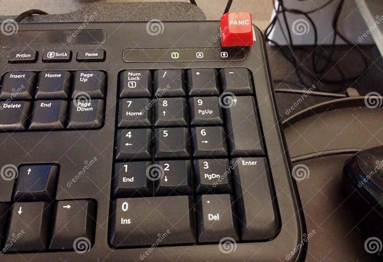Computer Keyboard with Panic Button. Creative Idea Stock Photo - Image ...