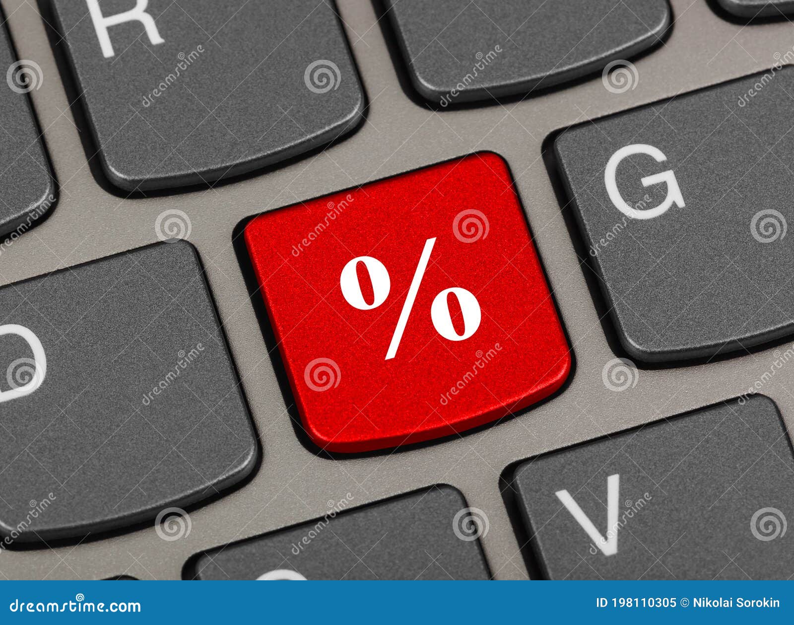 Computer Keyboard with Percent Key Stock Image - Image of icon, hand ...