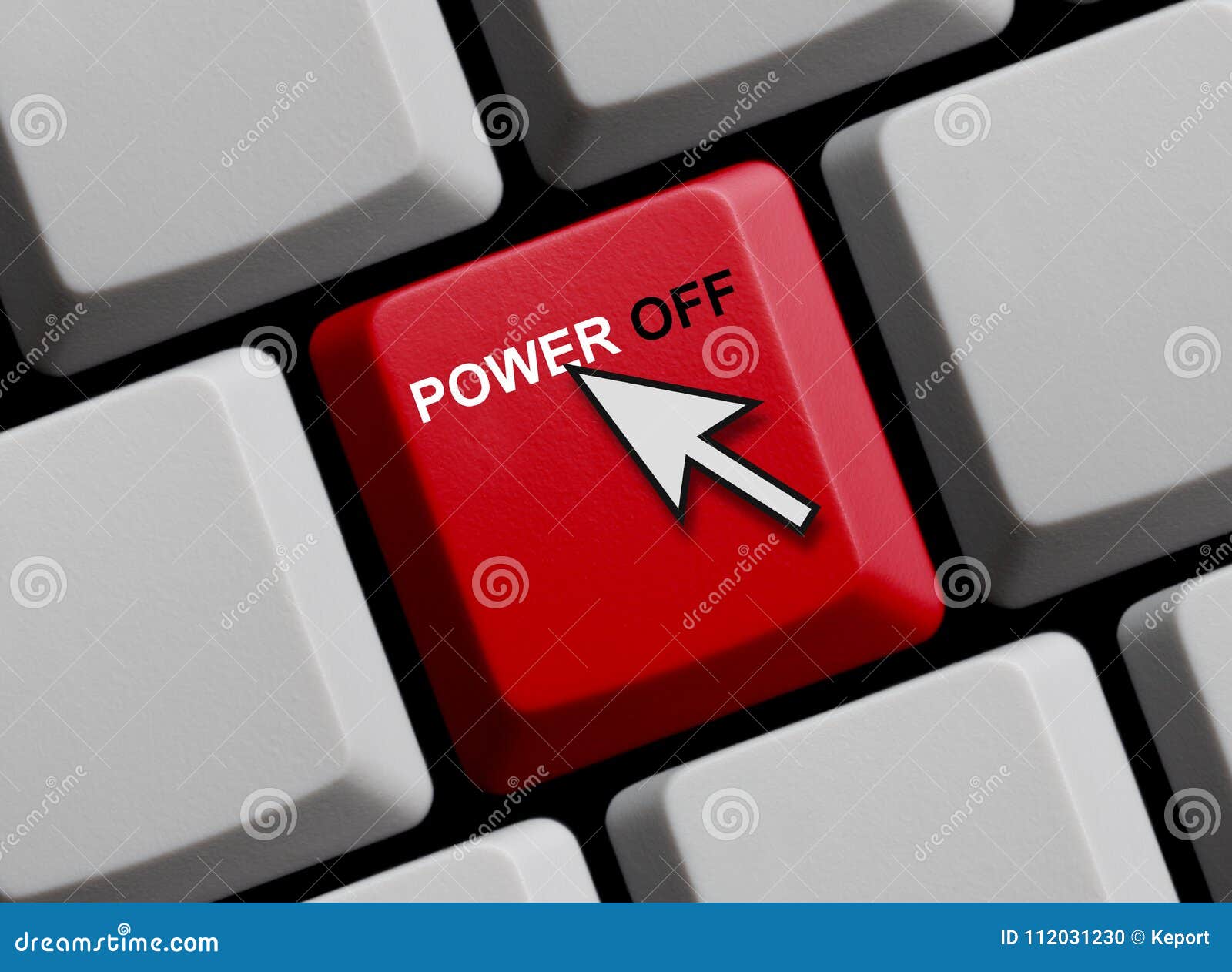 Computer Keyboard: Power Off Stock Photo - Image of keyboard, stress ...