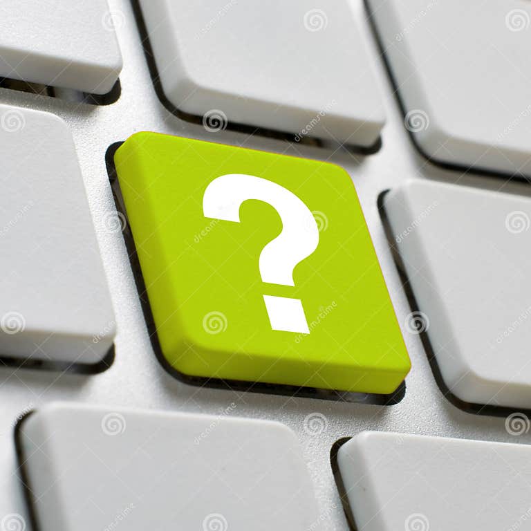 Computer Keyboard with Question Mark Key Stock Photo - Image of ...