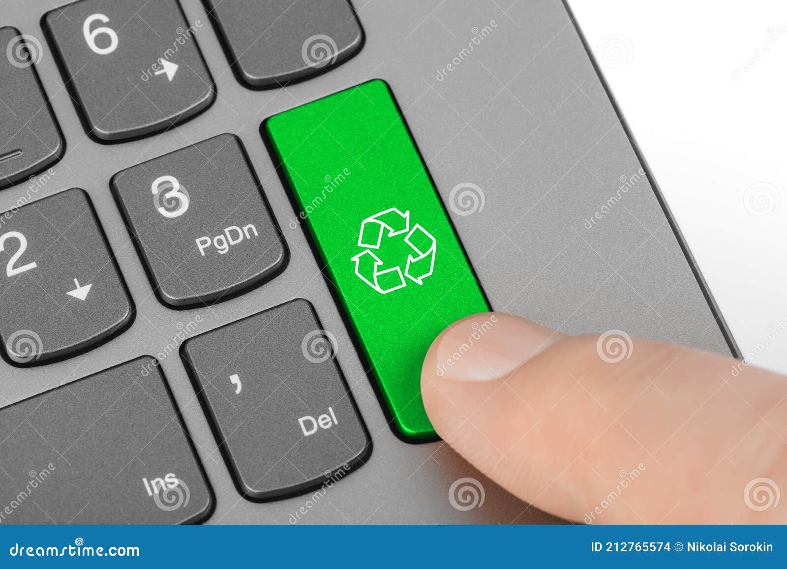 Computer Keyboard with Recycling Symbol Stock Photo - Image of energy ...