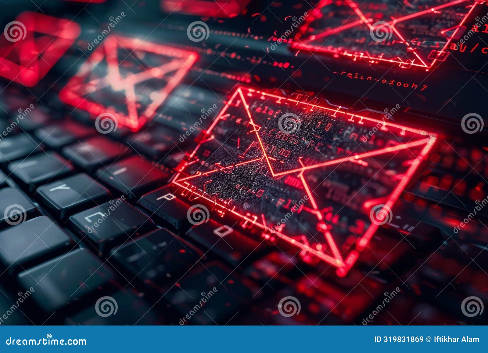 A Computer Keyboard with Red Envelopes Placed on Top, Illustrating a ...