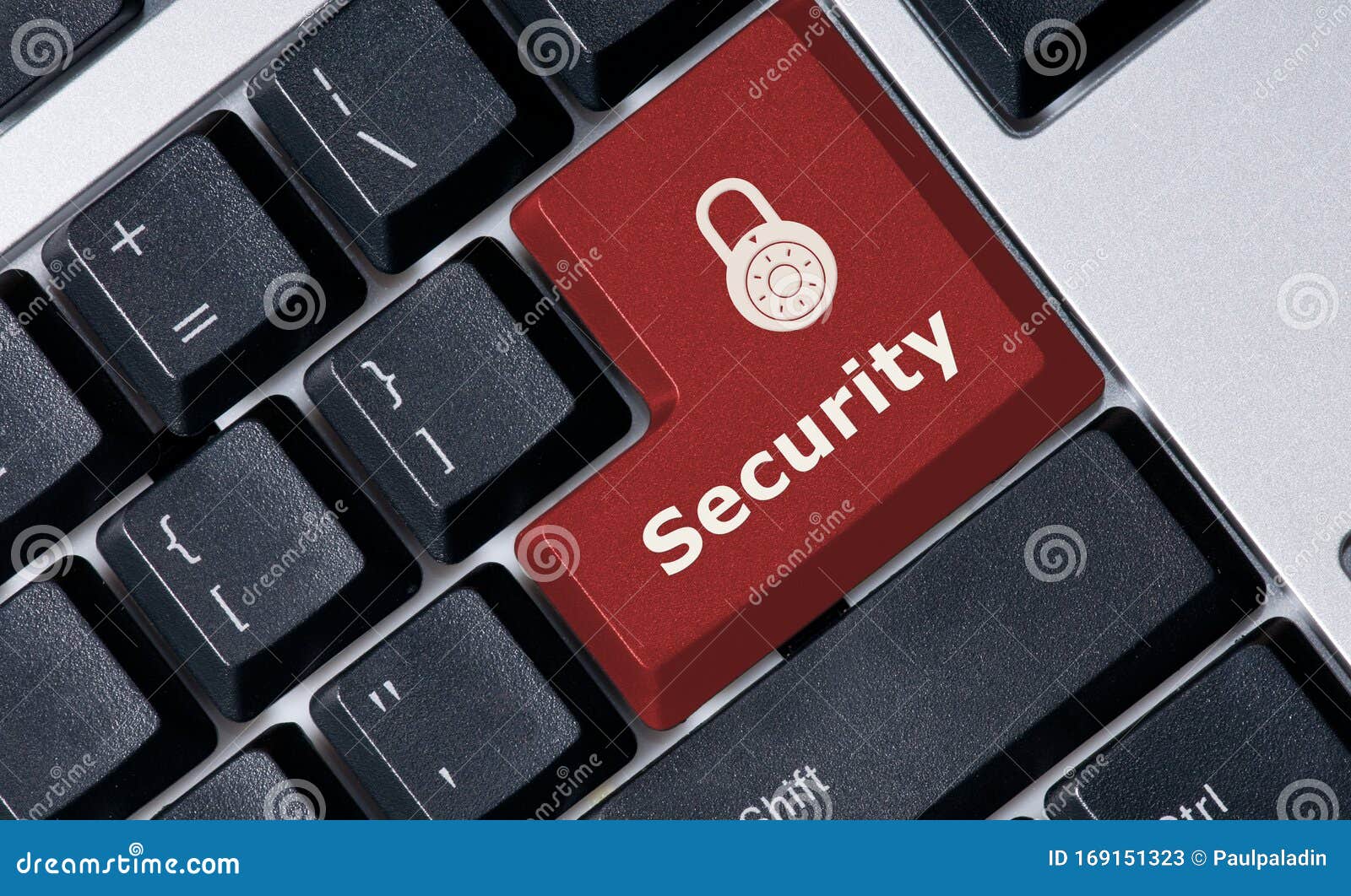 Keyboard with with Red Security Key Button Concept Image Stock Image ...