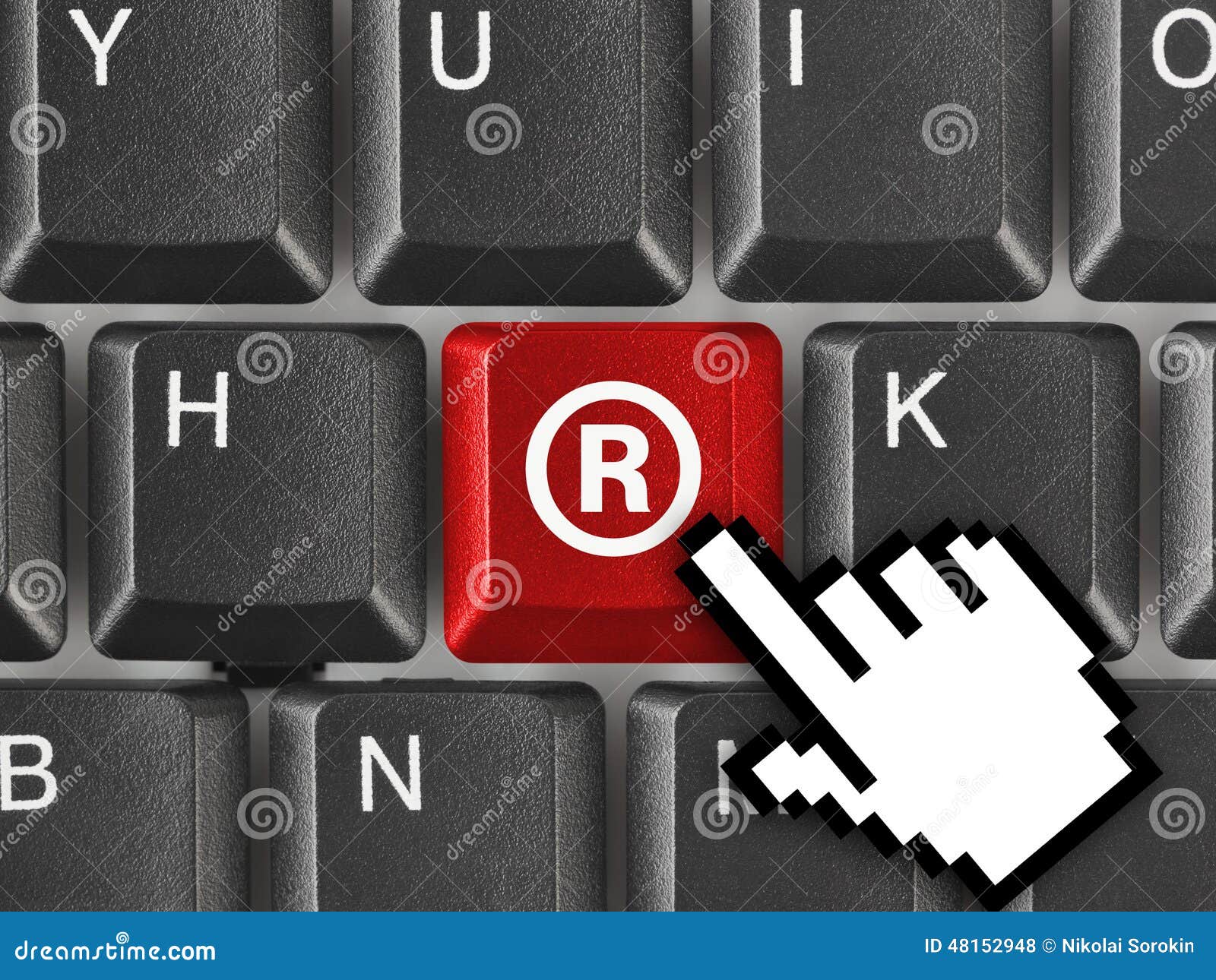 Computer Keyboard with Registered Mark Symbol Stock Photo - Image of ...