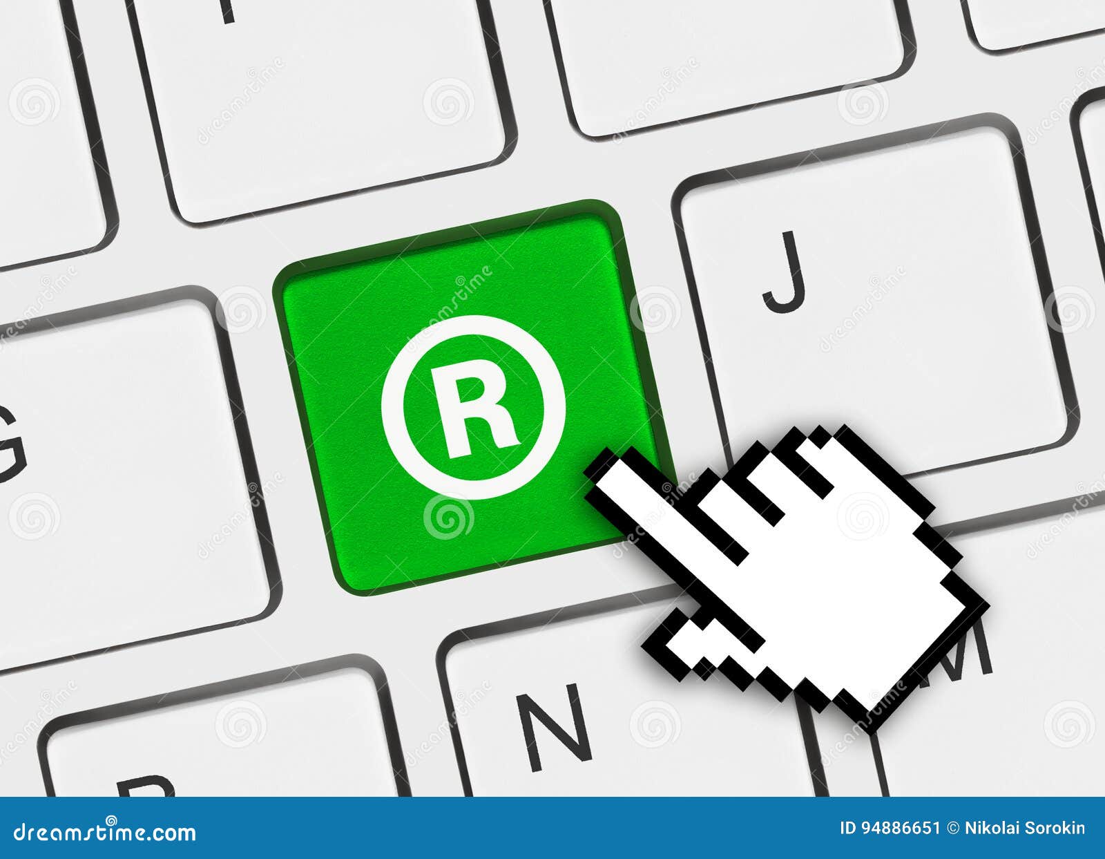 Computer Keyboard with Registered Mark Symbol Stock Image - Image of ...