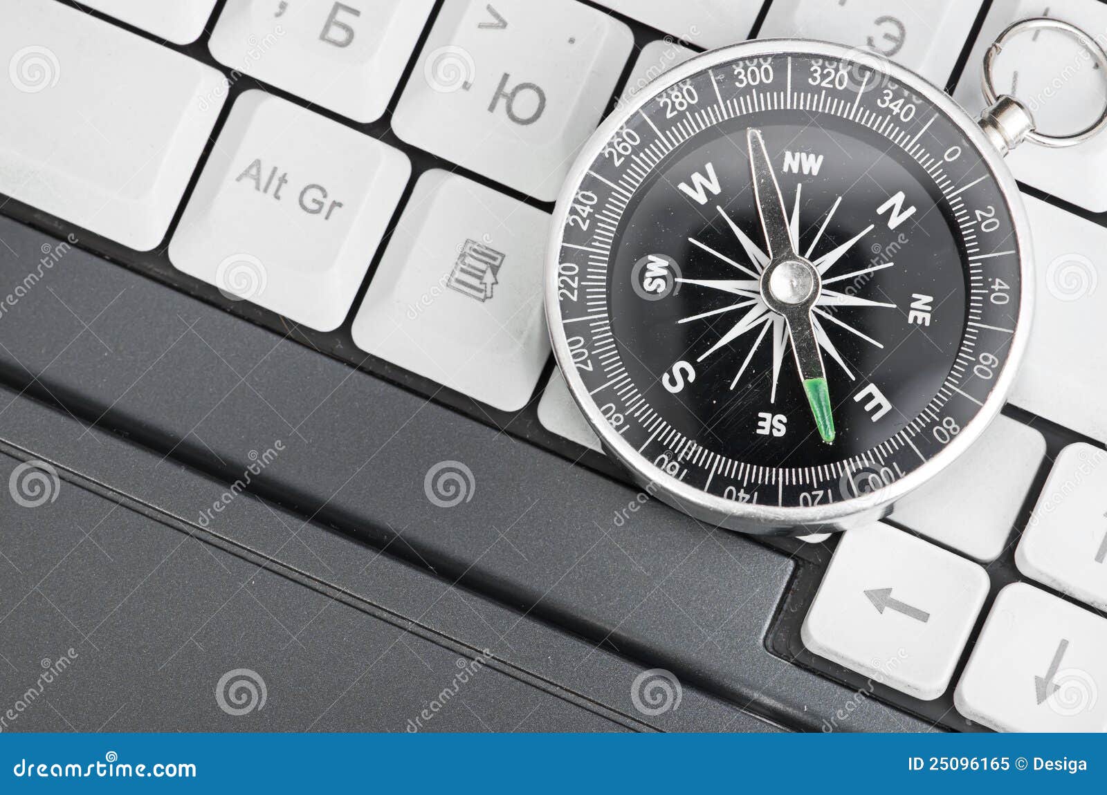 Computer Keyboard And Retro Compass Stock Image - Image of copy, metal ...