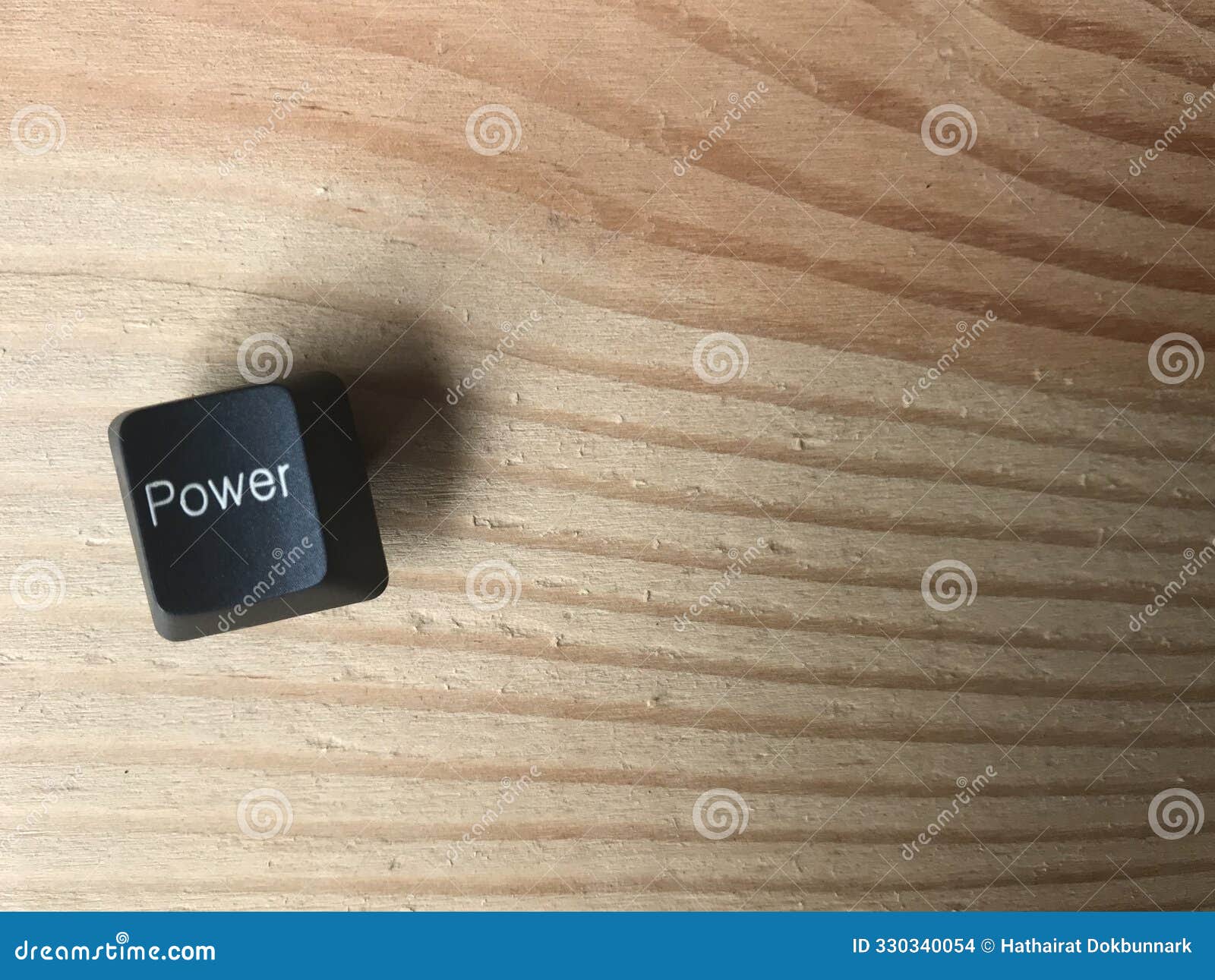 Computer Keyboard S Power Button is Placed on Brown Wood Table Stock ...