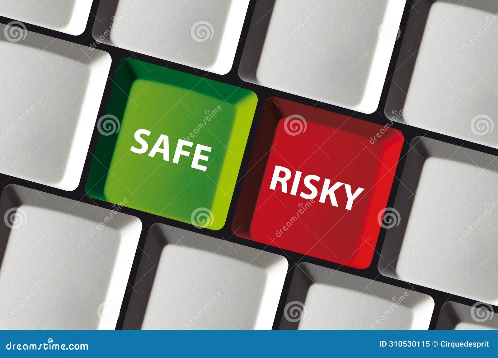 Safe And Risky Arrows Opposite Directions Royalty-Free Stock ...