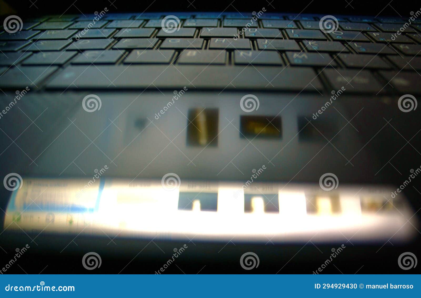 Computer Keyboard with Screen Mirroring. Stock Photo - Image of font ...