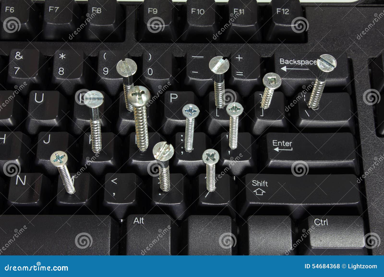 Computer Keyboard with Screws Stock Photo - Image of buttons, equipment ...