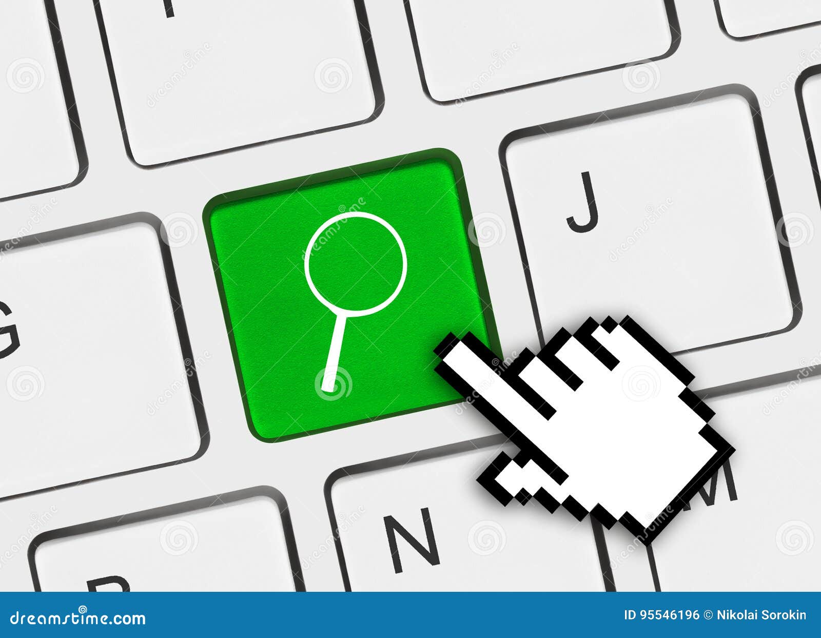 Computer Keyboard with Search Key Stock Photo - Image of button, cursor ...