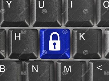 Computer Keyboard with Security Key Stock Image - Image of access ...