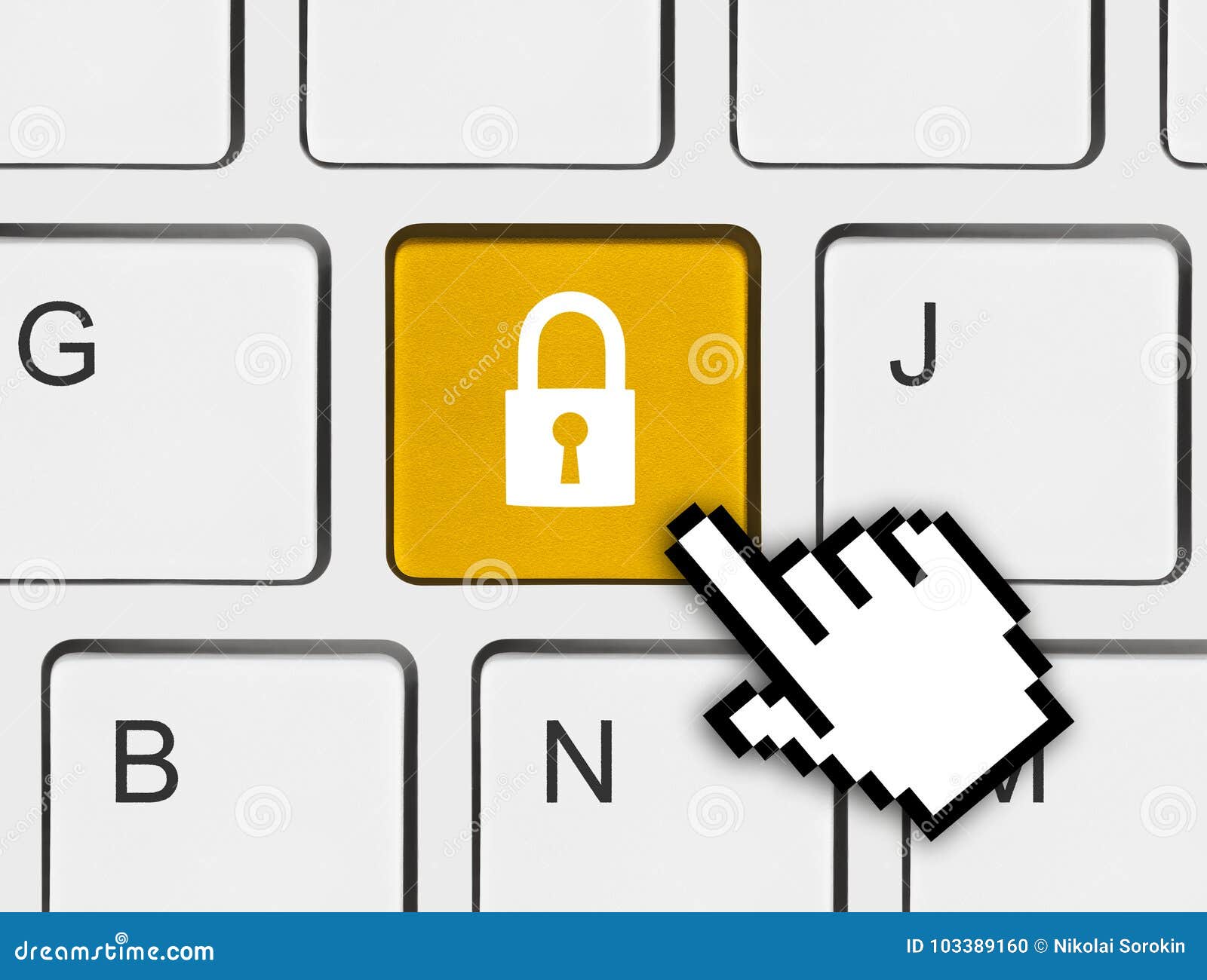 Computer Keyboard with Security Key Stock Photo - Image of encryption ...