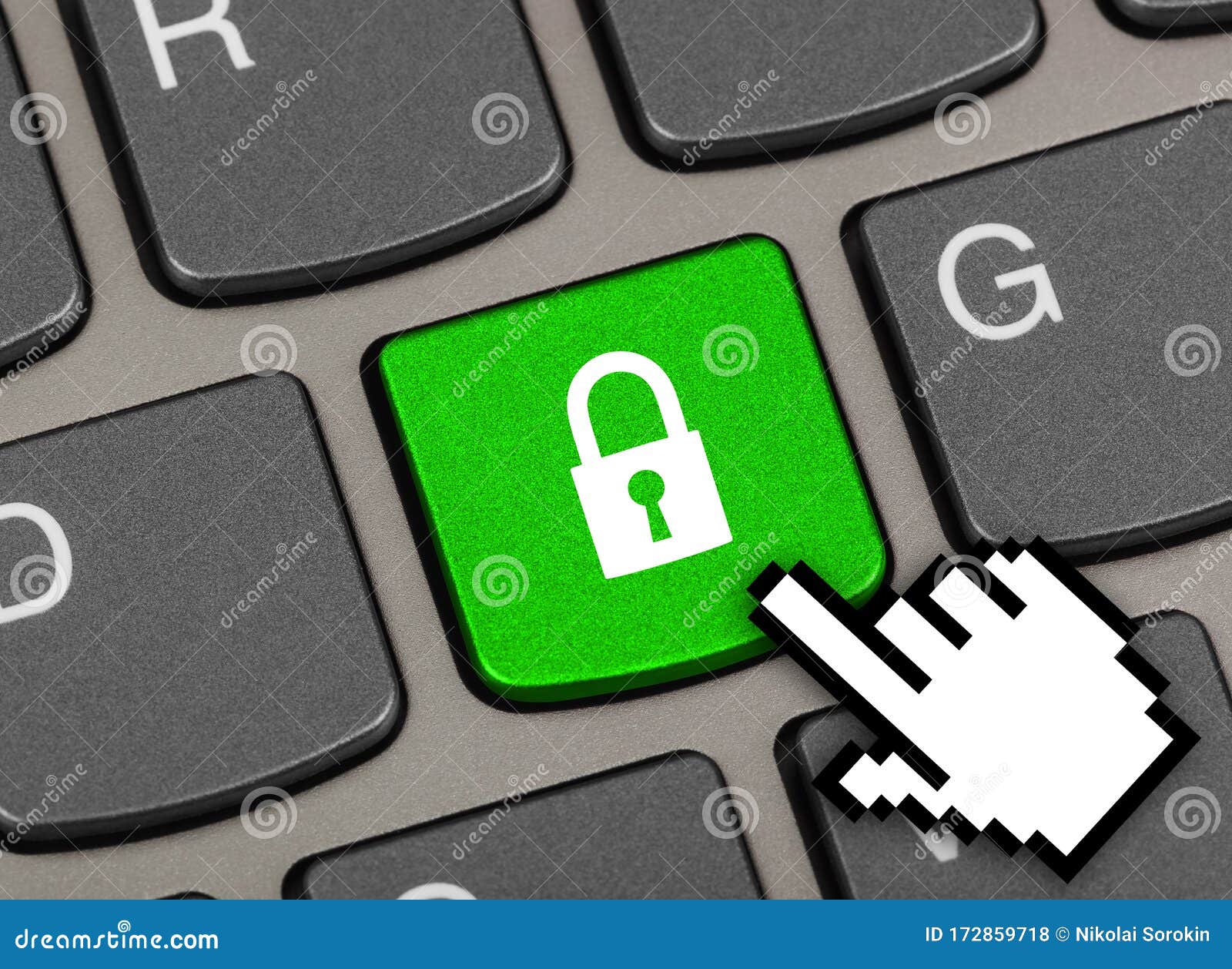 Computer Keyboard with Security Key Stock Photo - Image of encryption ...