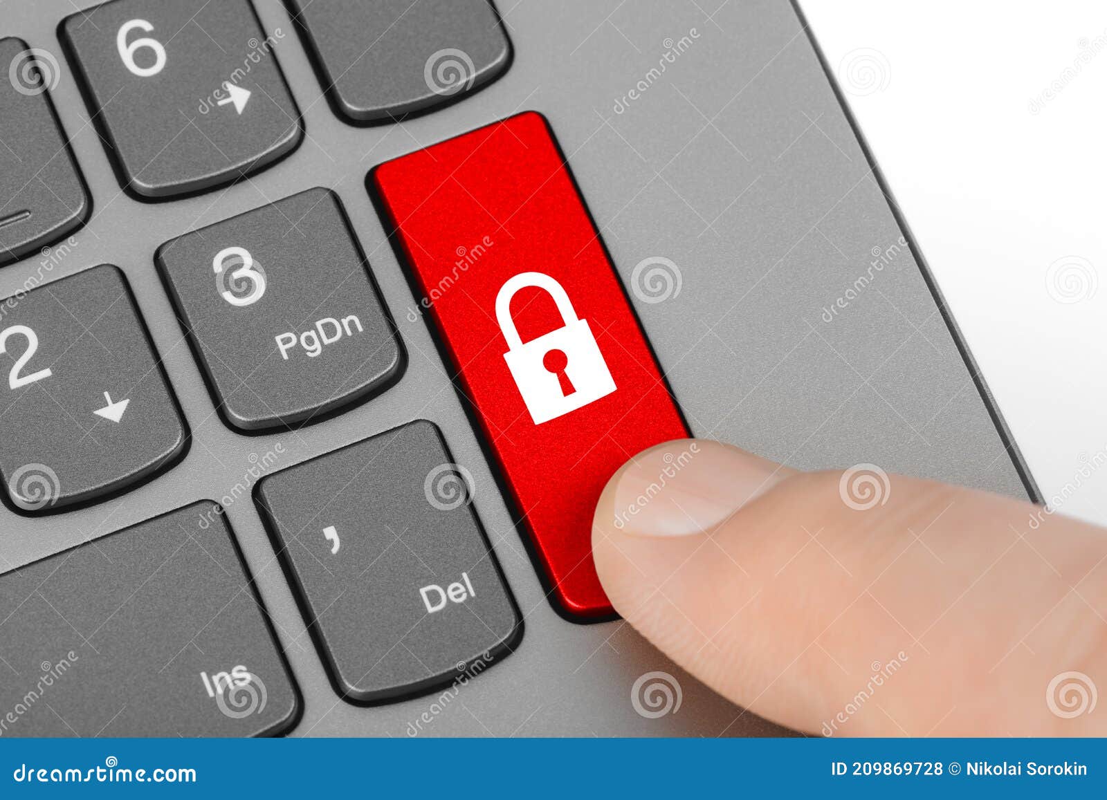 Computer Keyboard with Security Key Stock Photo - Image of access ...