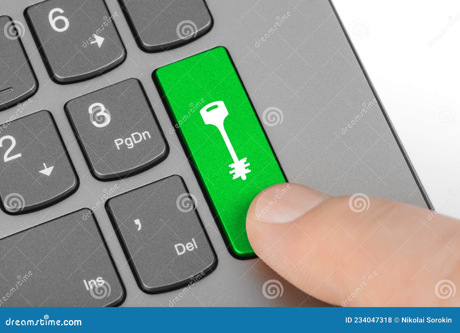 Computer Keyboard with Security Key Stock Photo - Image of internet ...