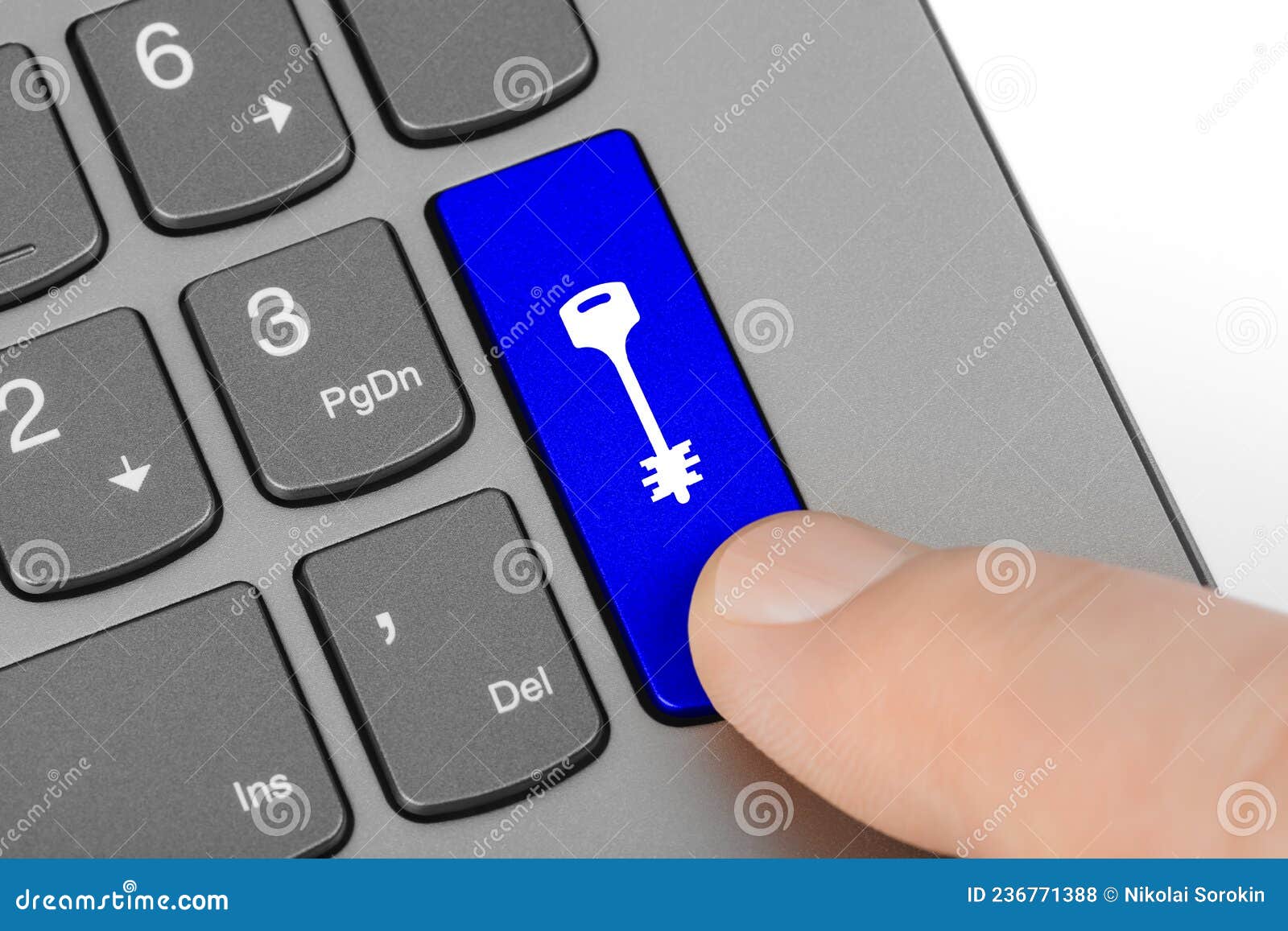 Computer Keyboard with Security Key Stock Illustration - Illustration ...