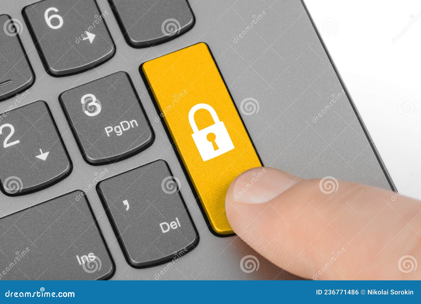 Computer Keyboard with Security Key Stock Illustration - Illustration ...