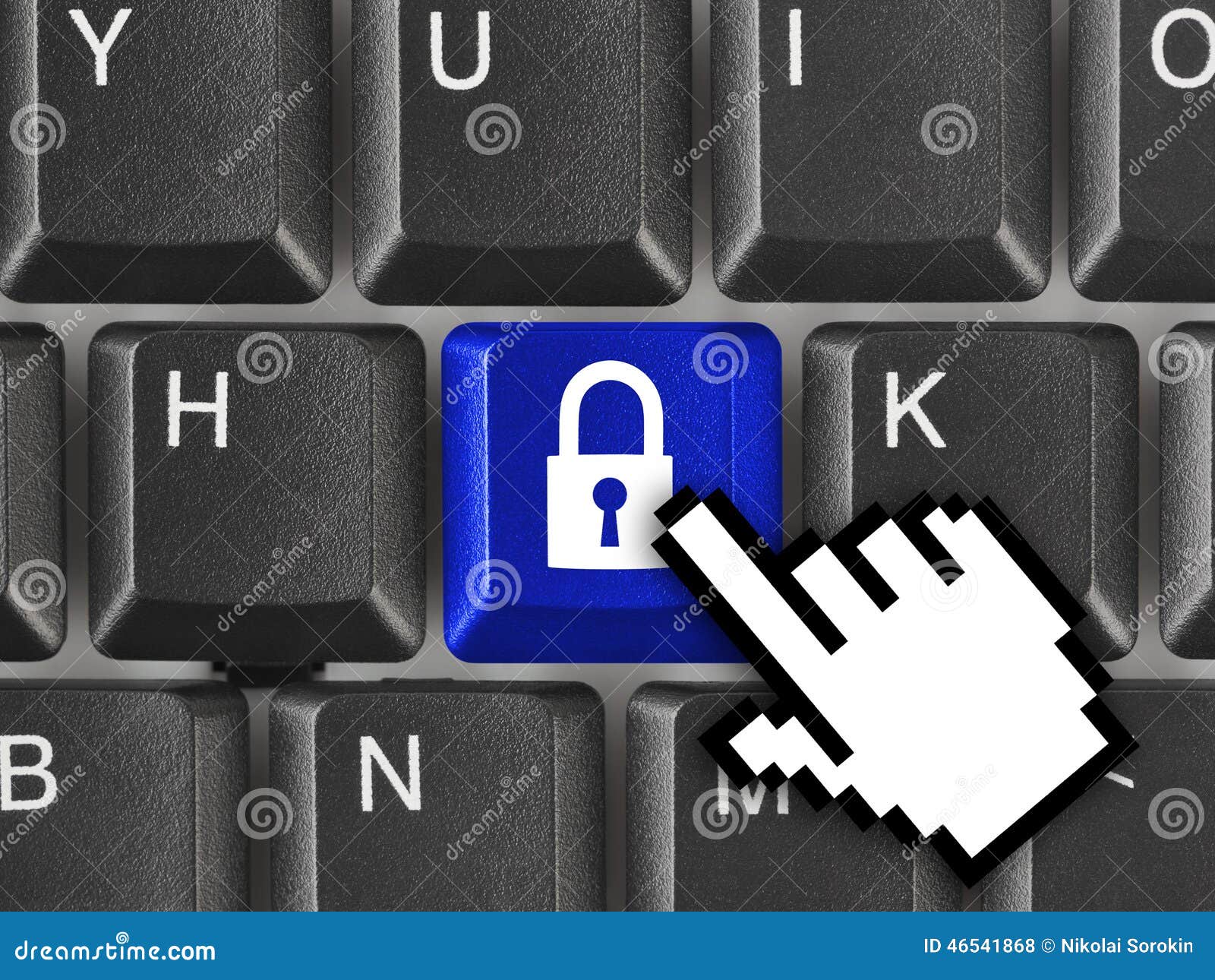 Computer Keyboard with Security Key Stock Photo - Image of concepts ...