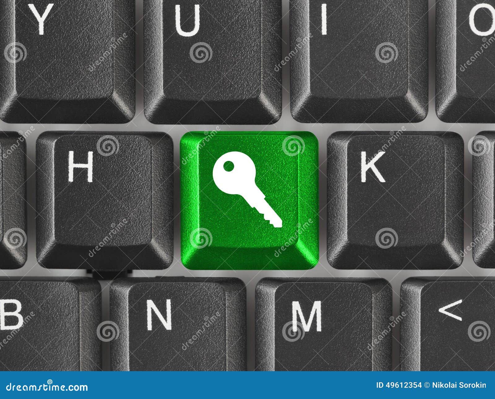 Computer Keyboard with Security Key Stock Photo - Image of business ...